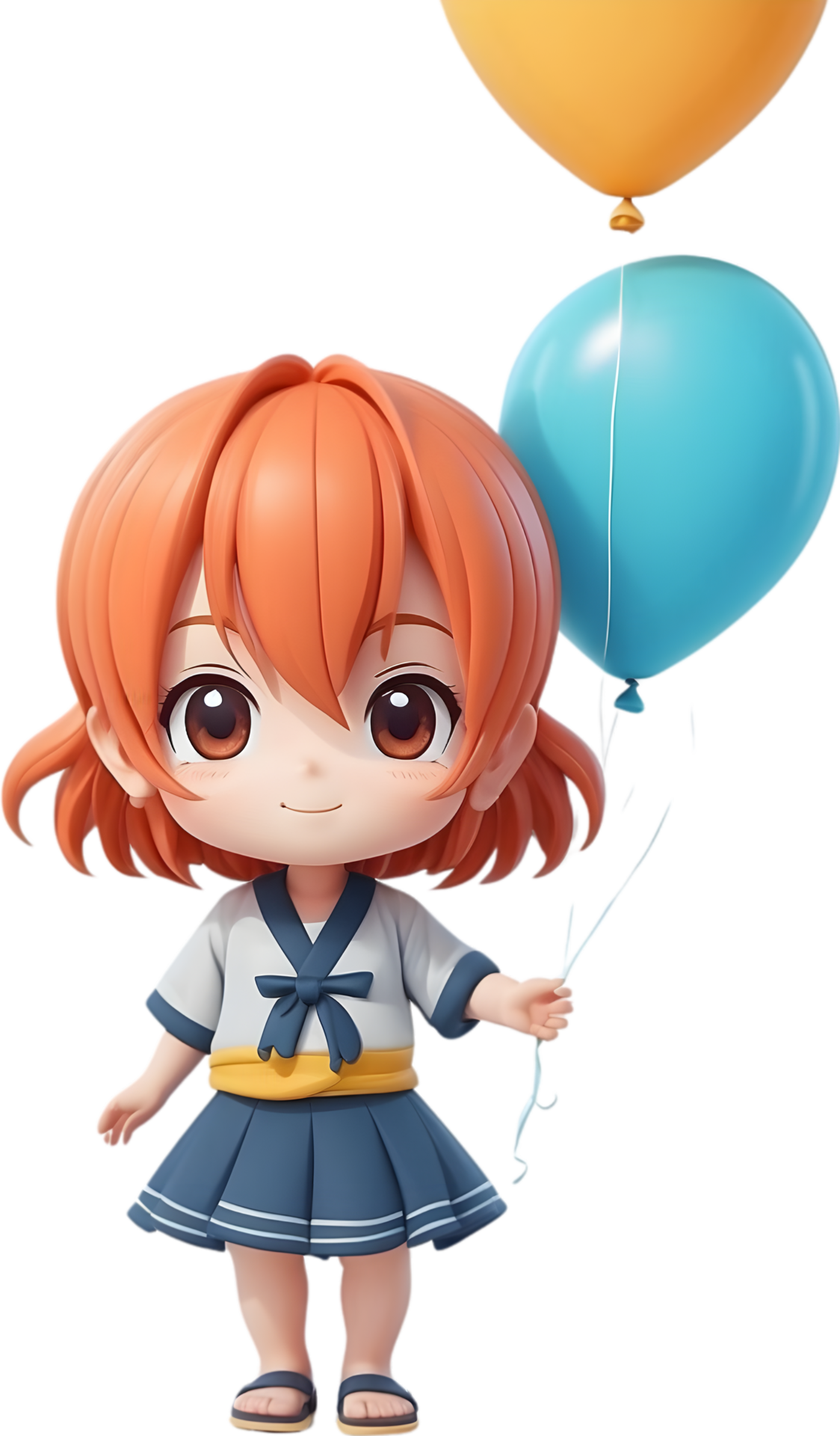 Ai Generated Anime Girl Holding Balloons Ai Generative 34925278 Png