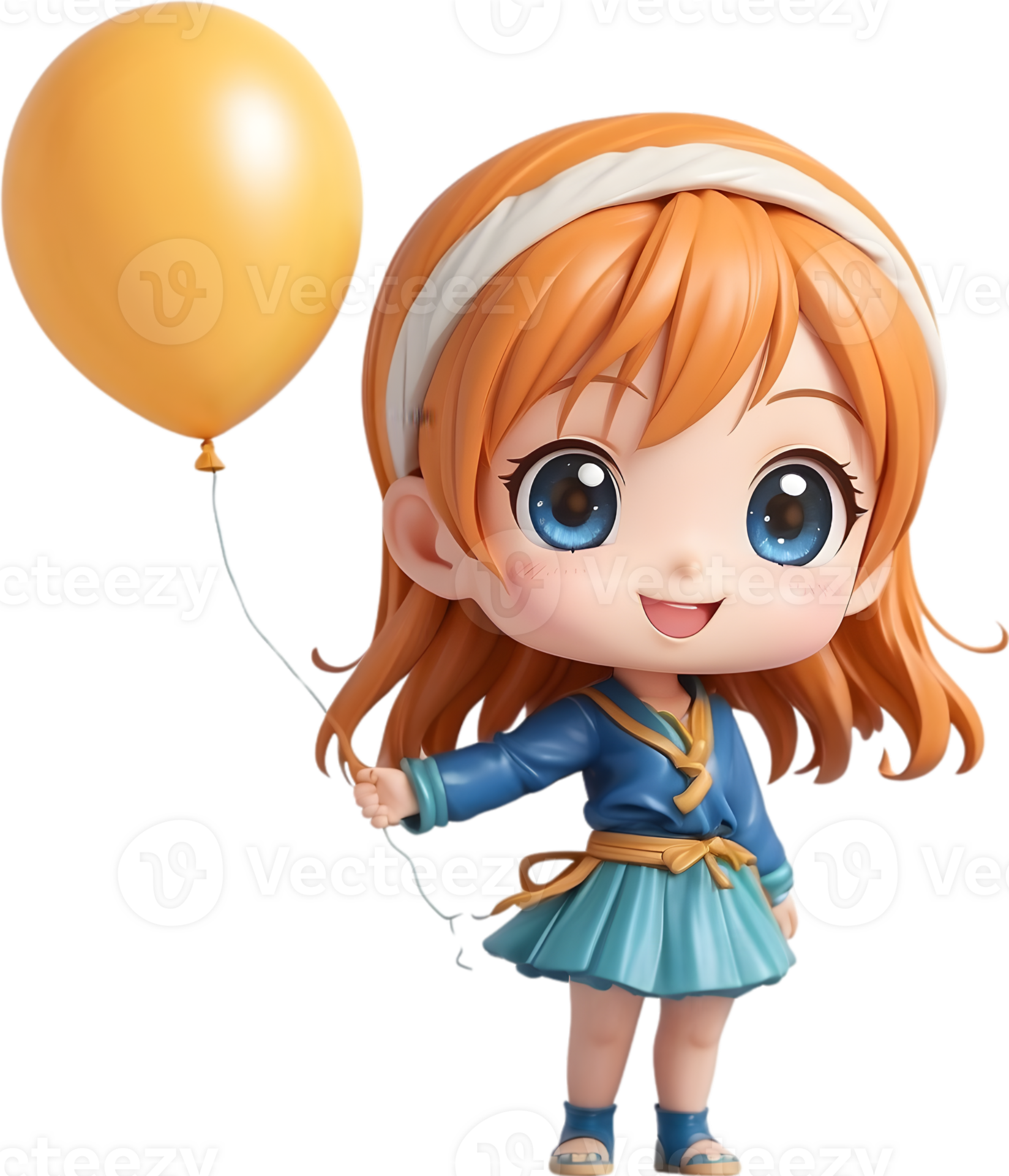 Ai Generated Anime Girl Holding Balloons Ai Generative 34925279 Png