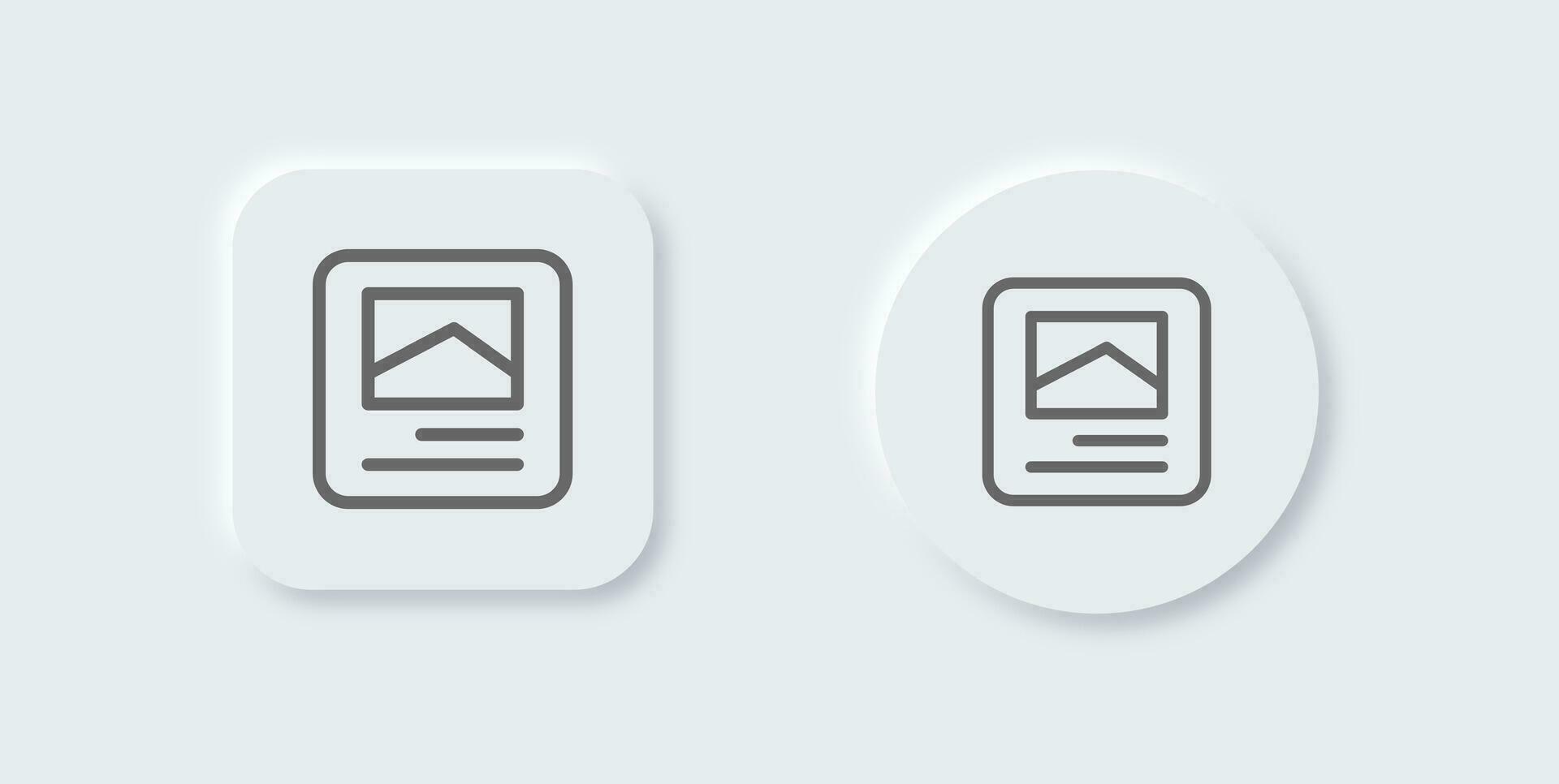 Post line icon in neomorphic design style. Social media signs vector ... Post line icon in neomorphic design style. Social media signs vector ...