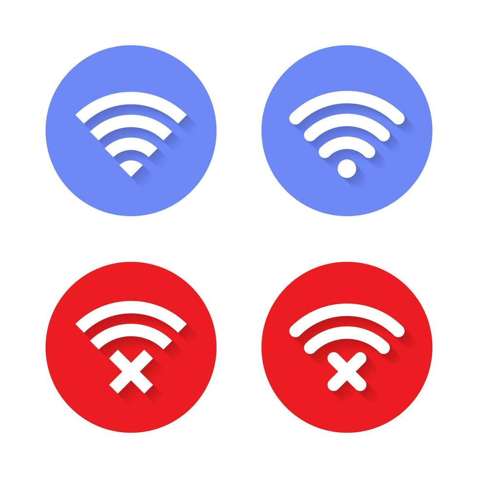 Wifi connection and disconnected wireless network icon vector in flat ... Wifi connection and disconnected wireless network icon vector in flat ...