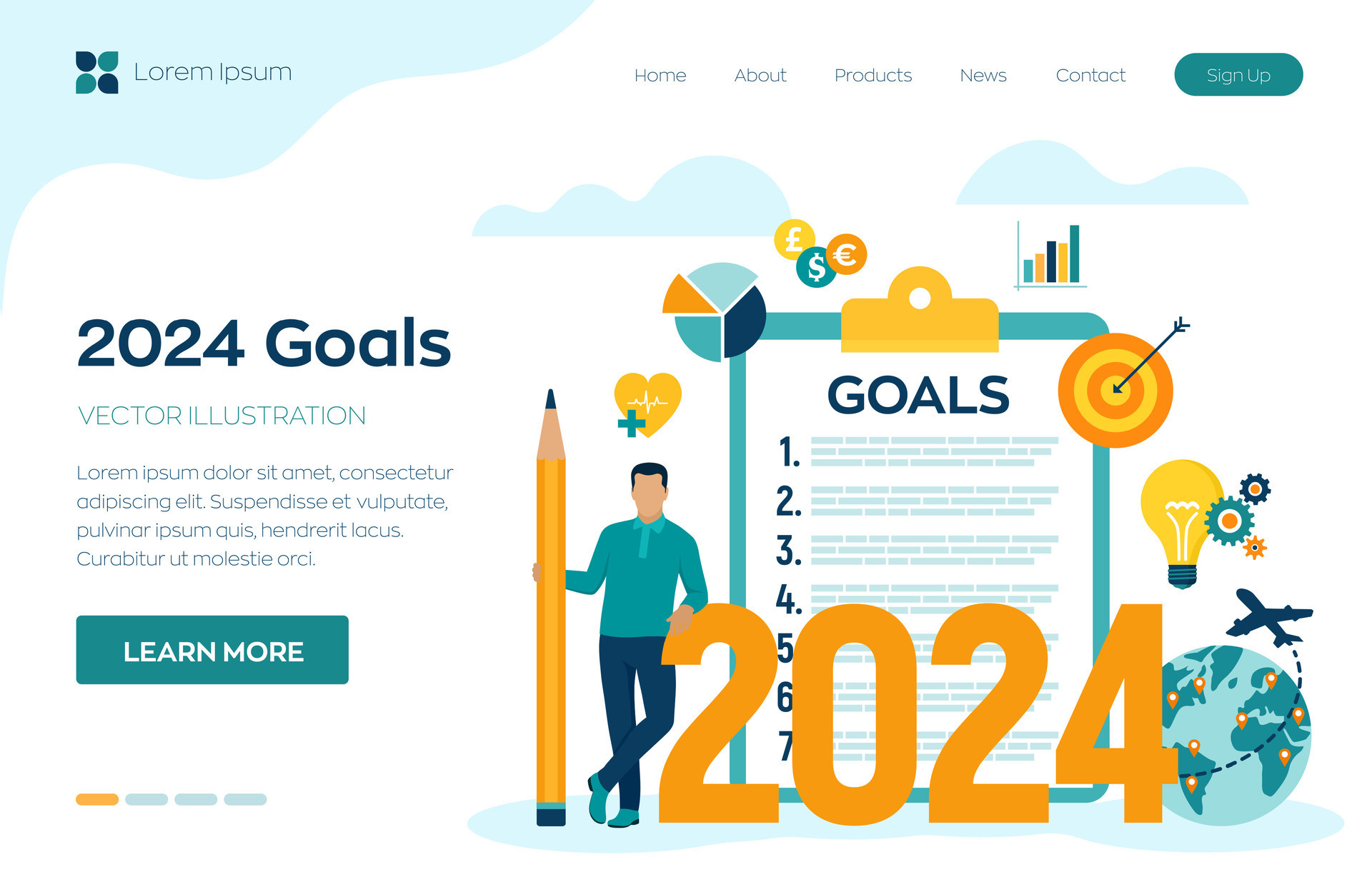 2024 New Year Goals Checklist. Future Goal And Plans. List For Upcoming ...