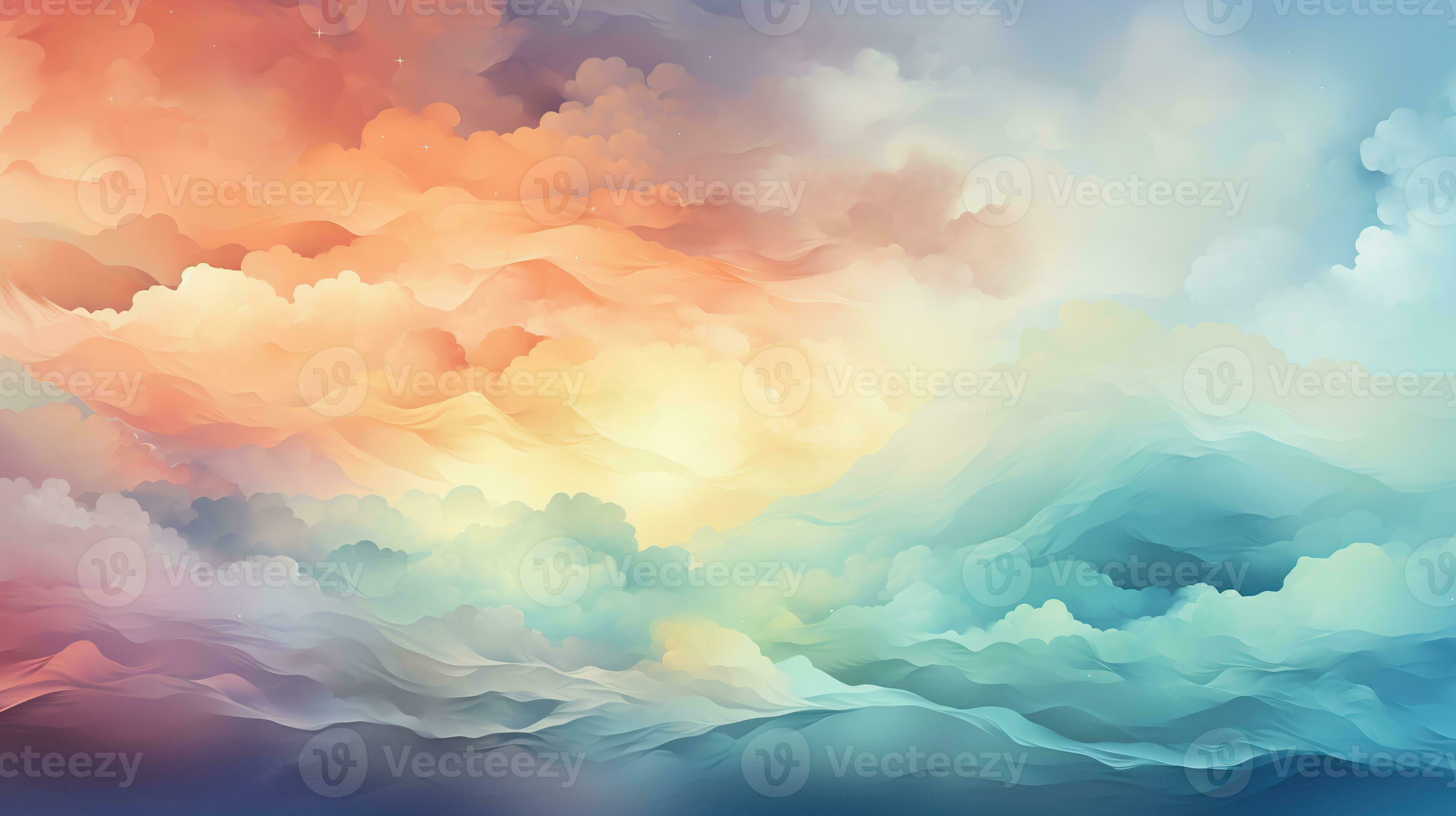 AI generated Background smooth gradient blue, peach green. Light color ...