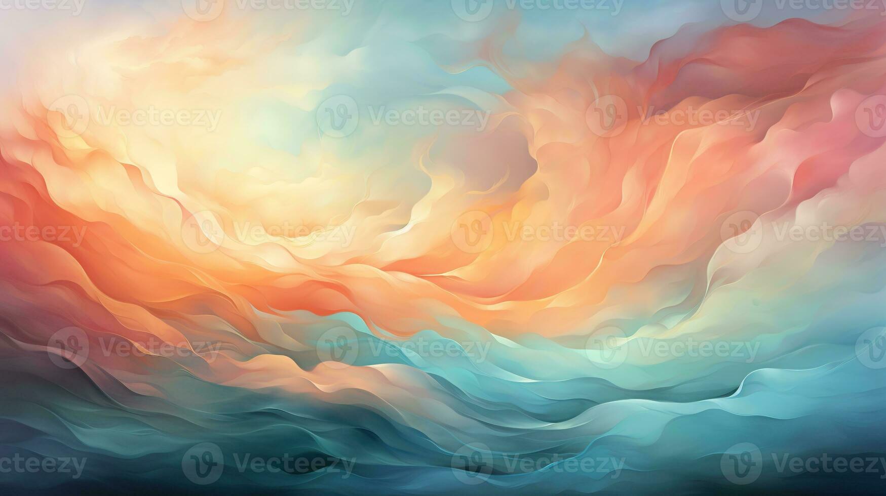 AI generated Background smooth gradient blue, peach green. Light color ...