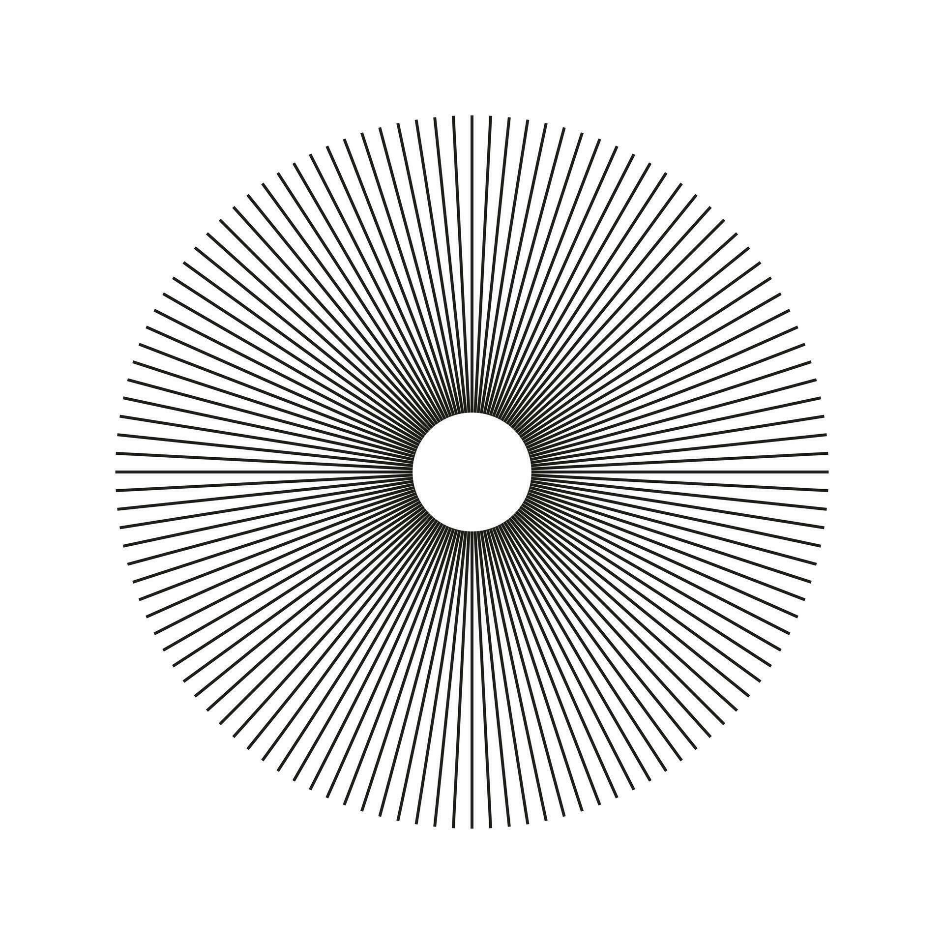 Radial circle lines. Geometric abstract element. Spokes radiating stripes. Design outline ...