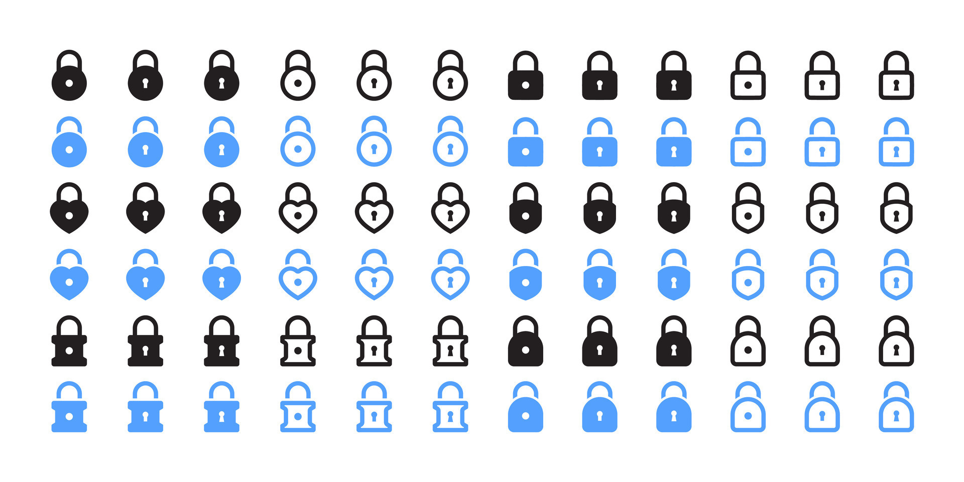 Lock icon set. Padlocks icons set. Privacy symbols. Security symbol ... Lock icon set. Padlocks icons set. Privacy symbols. Security symbol ...