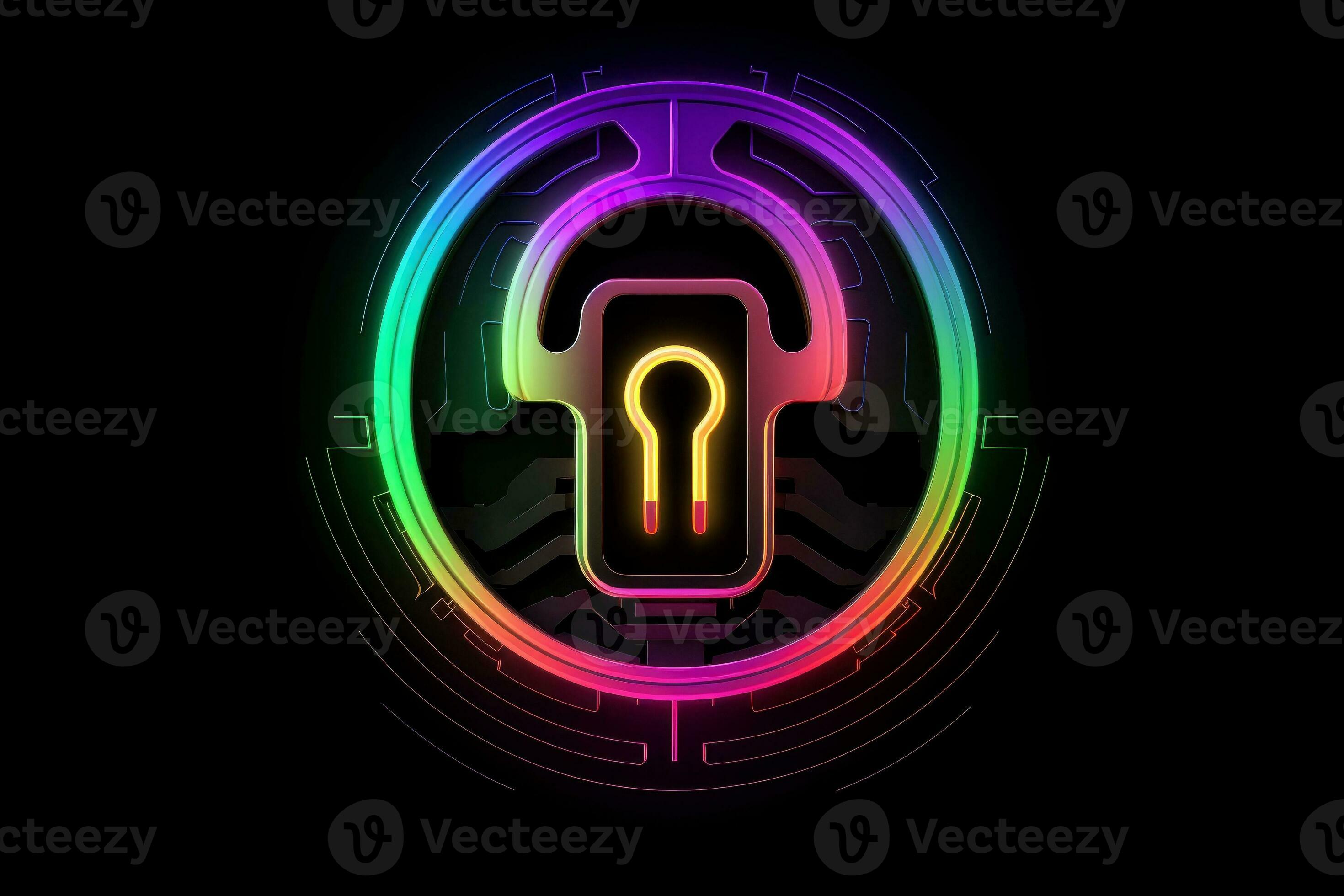 AI generated Abstract high tech button on white background, Generative ...