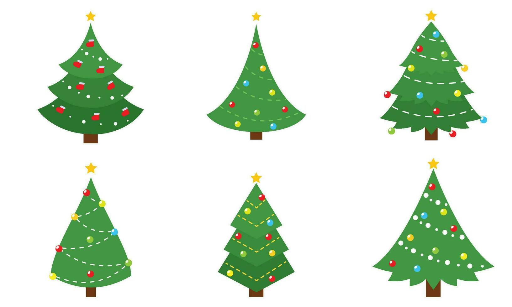 Set of colored christmas tree icons Vector illustration 34944821 Vector ...