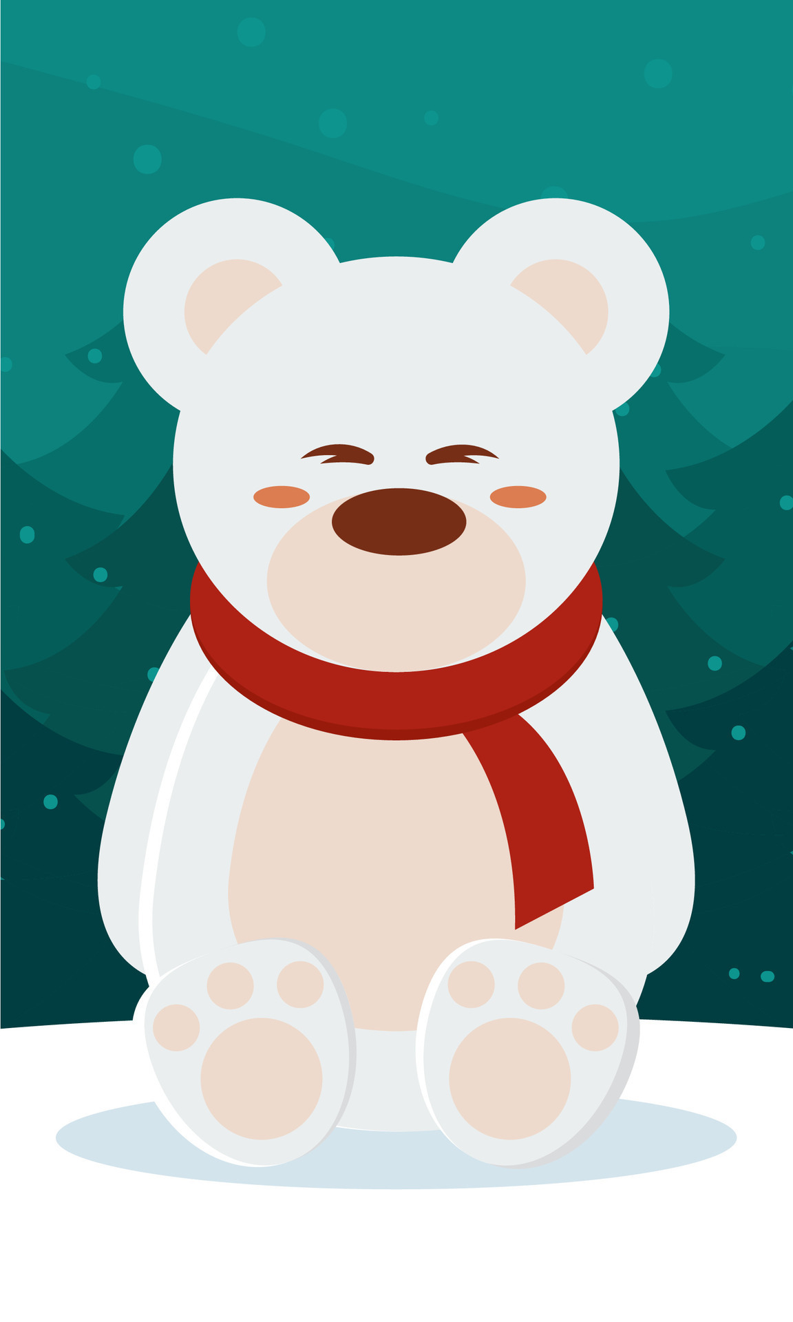 Cute Polar Bear Christmas Character Vector Illustration 34945263 Vector