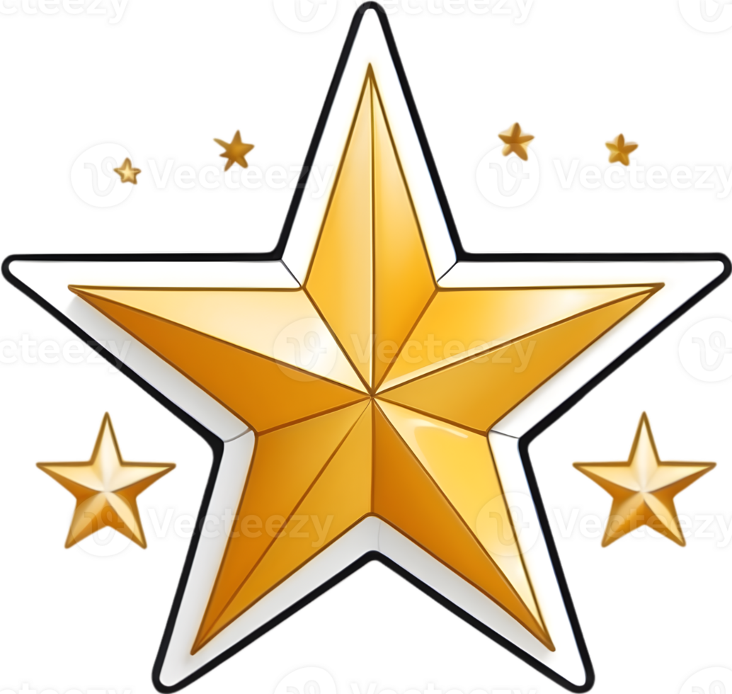 AI generated Shiny gold star, Starry illustration 34948120 PNG