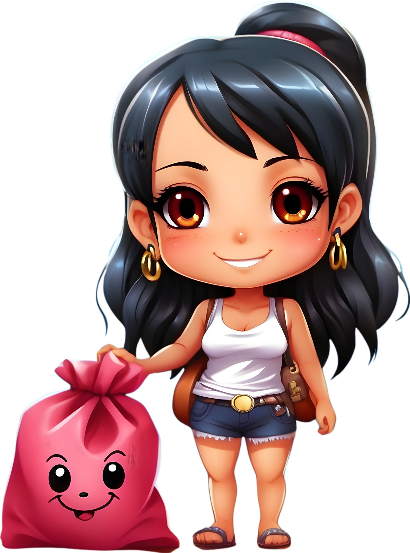 AI Generated Cartoon Girl With A Bag Of Money 34949111 PNG ai-generated-cartoon-girl-with-a-bag-of-money-34949111-png