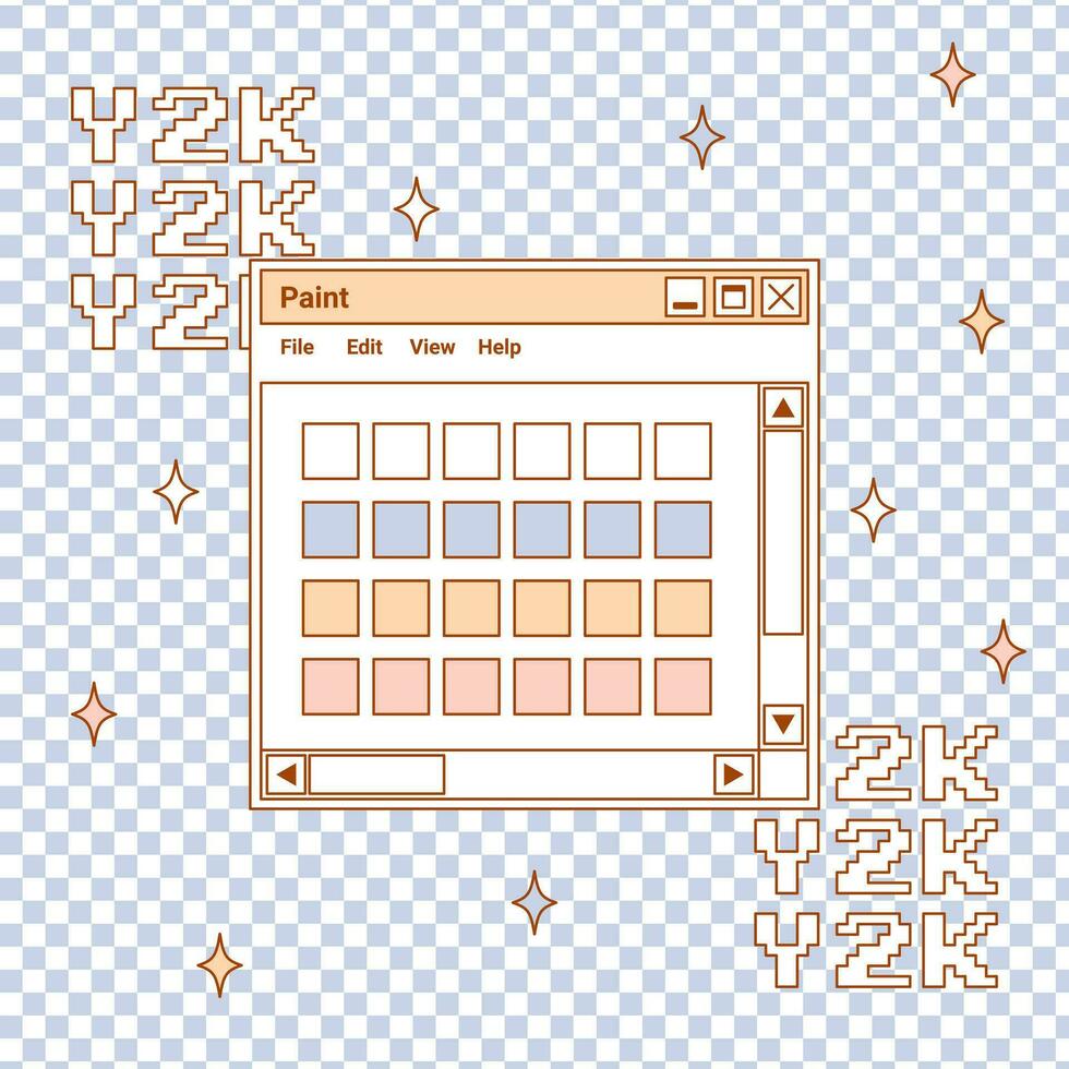 User Interface y2k sticker. Retro card browser Paint window, buttons ... User Interface y2k sticker. Retro card browser Paint window, buttons ...