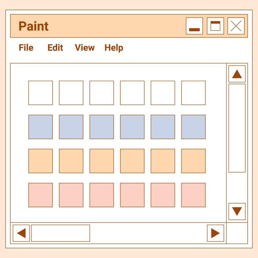 User Interface y2k sticker. Retro Browser window Paint, colors palette ... User Interface y2k sticker. Retro Browser window Paint, colors palette ...