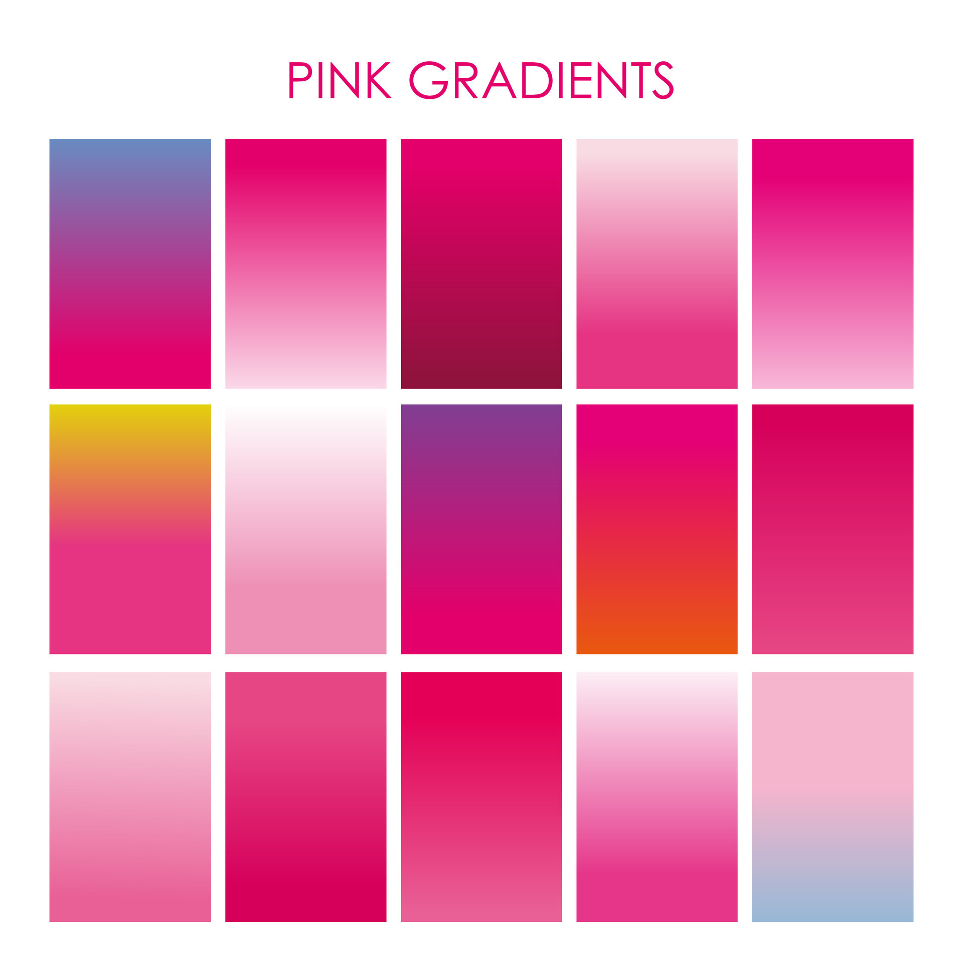 Set of Different Colorful Pink Gradients Vector, Magenta Linear ...