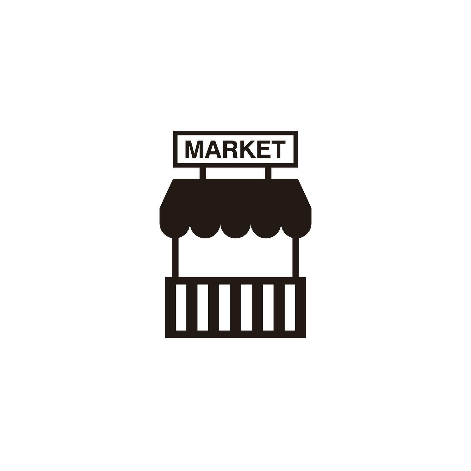 Simple Flat Market Icon Illustration Design, Silhouette Market Symbol Template Vector 34949683 ...