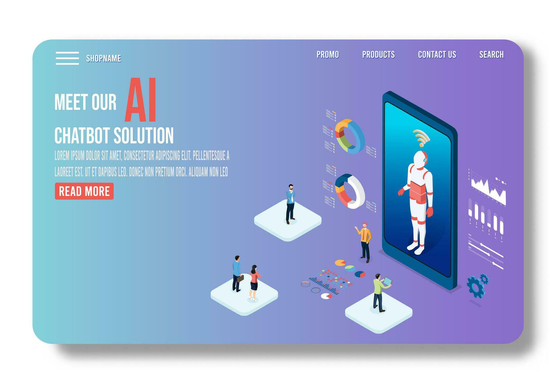 3d isometric Artificial Intelligence AI concept with digital circuit ...