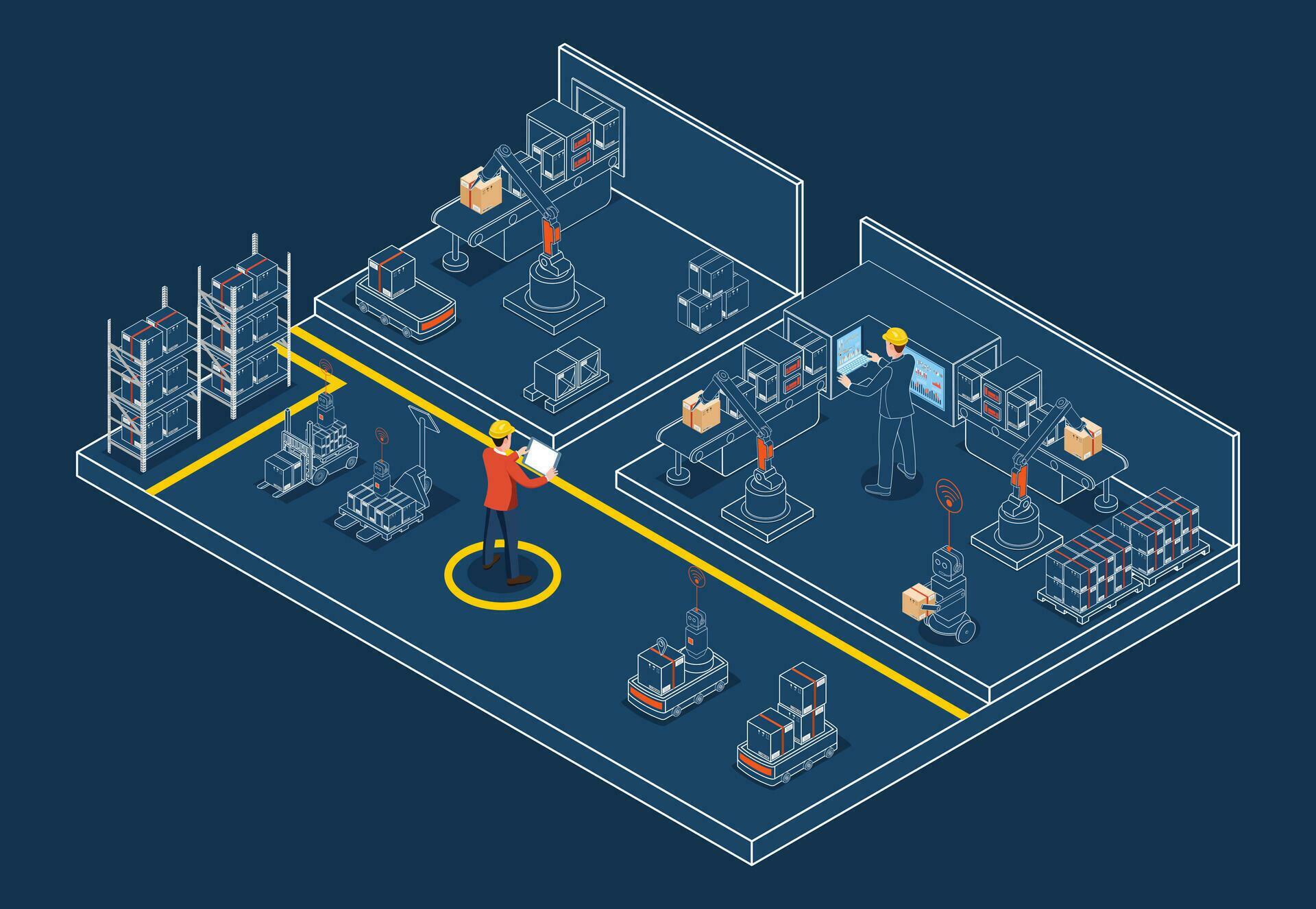 3D Isometric Smart Warehouse Management System with Warehouse ...