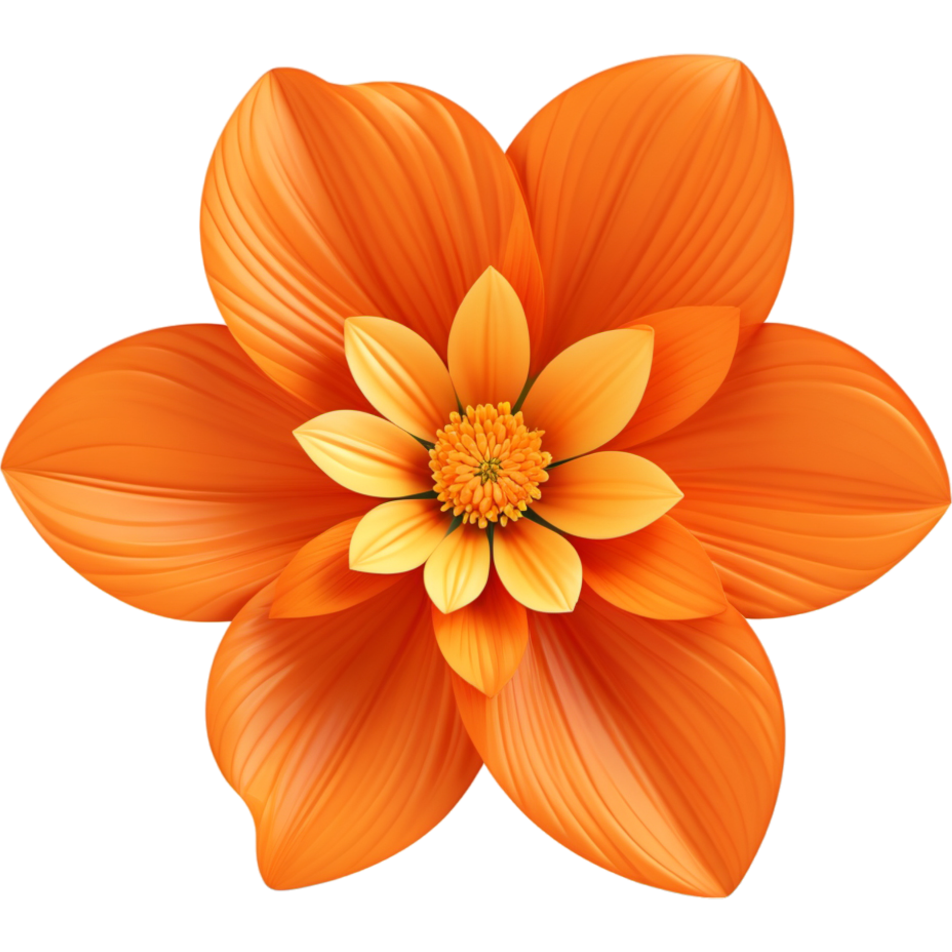 AI generated Realistic beautiful orange flower. AI Generative 34953668 PNG
