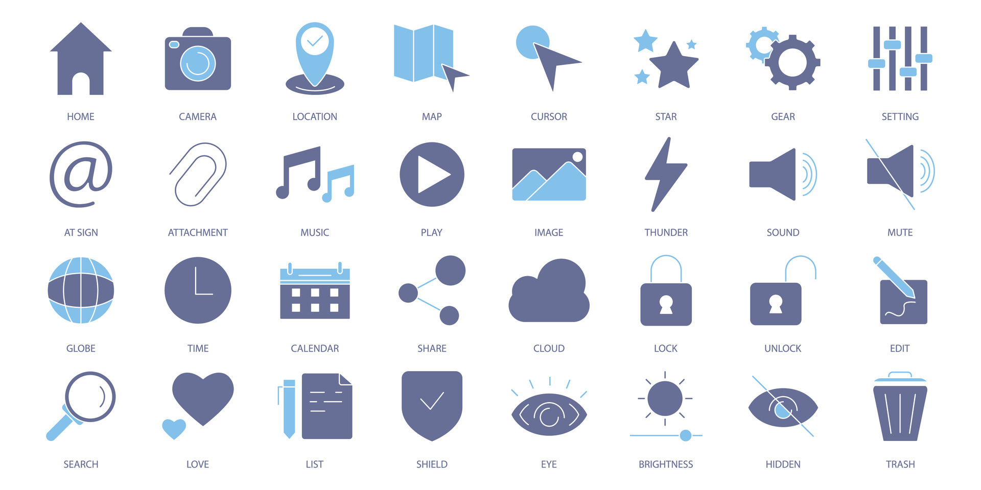 User interface icons set. Set of editable stroke icons.Vector set of ...
