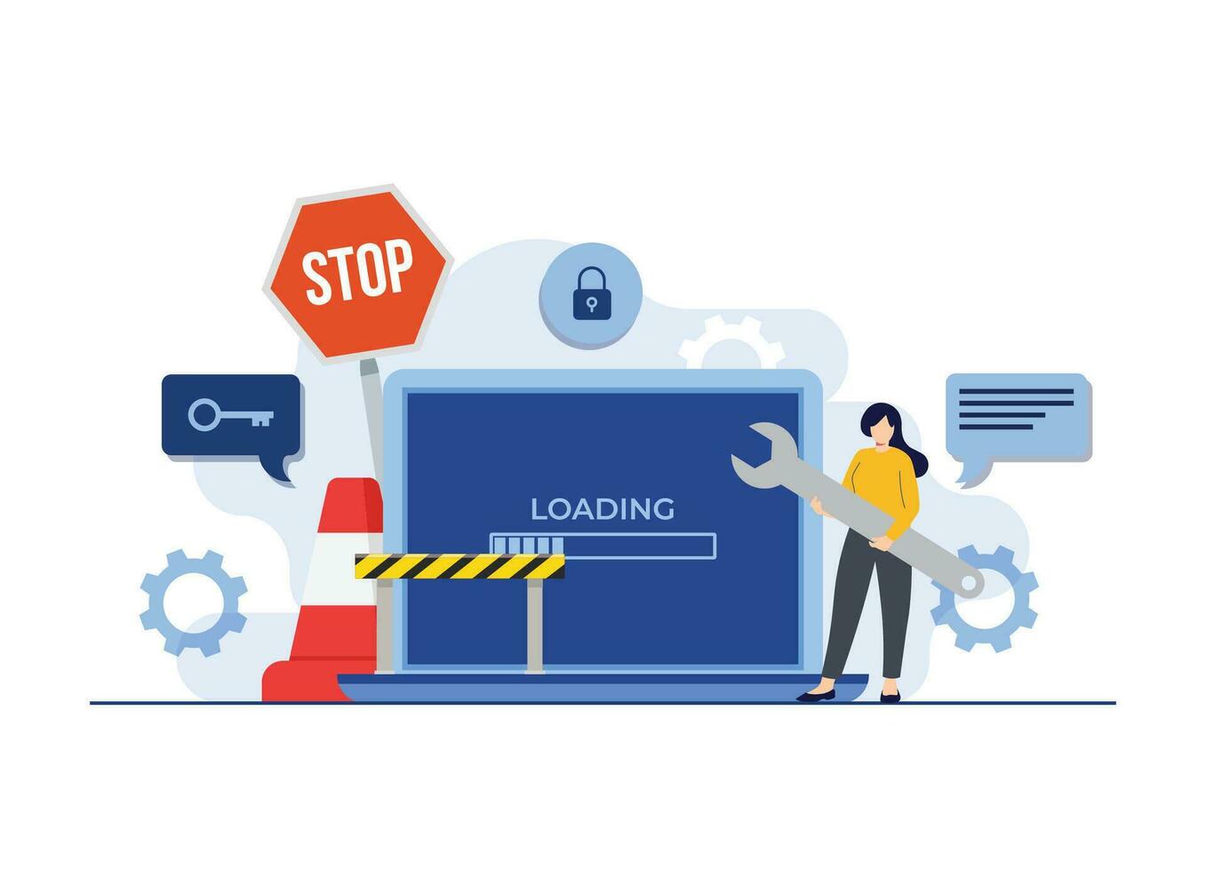 System Maintenance Error Fixing Trouble Device Updating Software System Under Maintenance