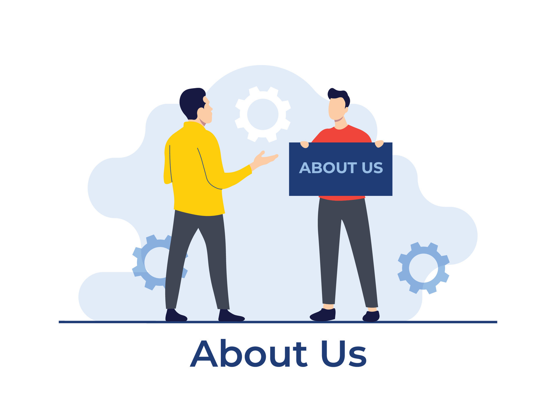 acerca de nosotros metáfora, empresa información plano ilustración ...