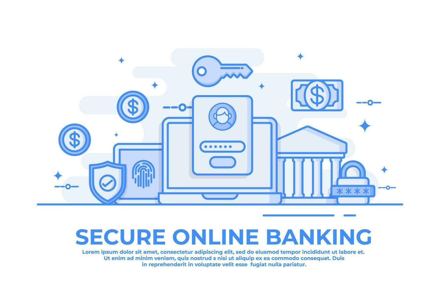 Secure Banking System Vector Art, Icons, and Graphics for Free Download