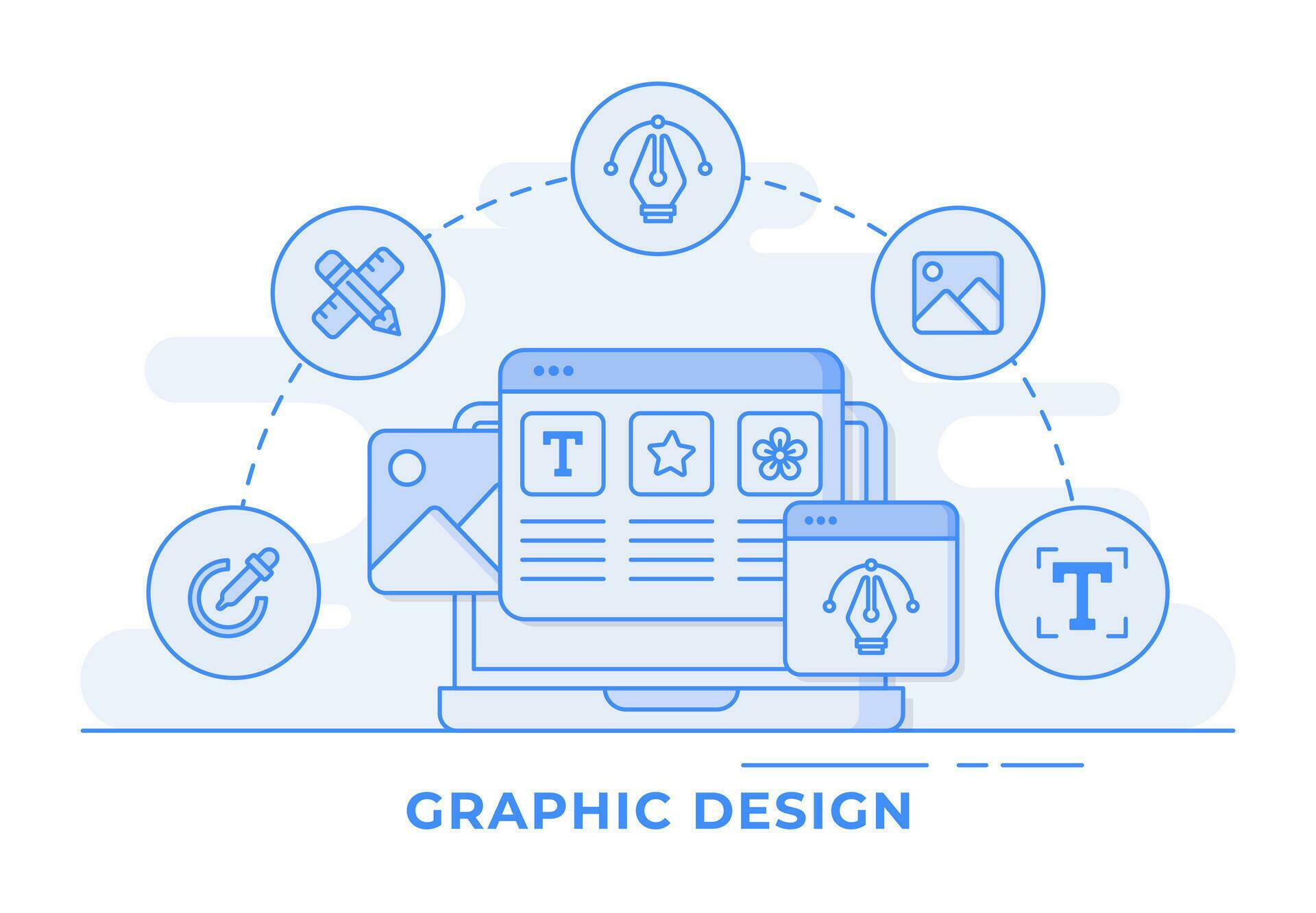web design or UI UX infographic concept, graphic design, web development, application design ...