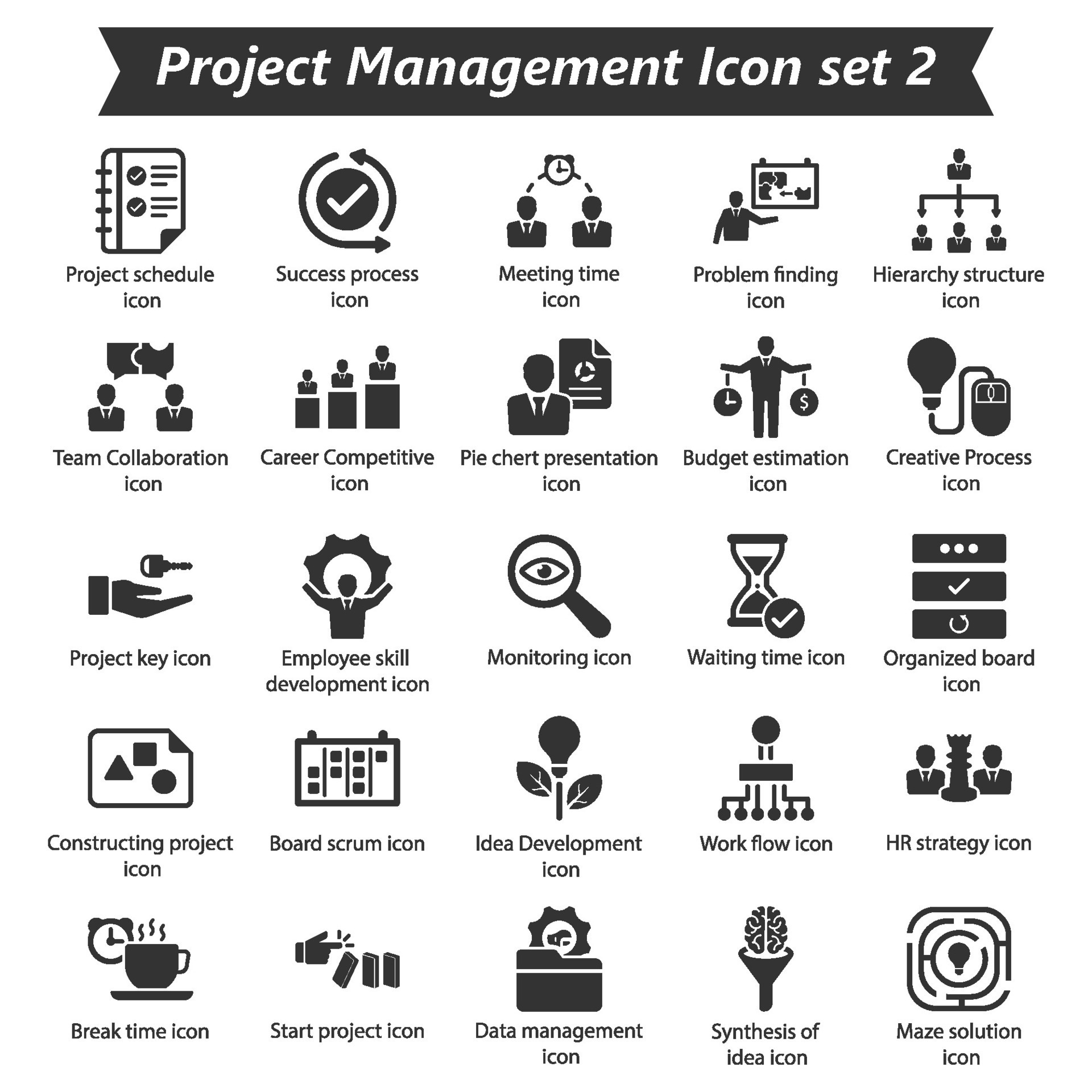 Project Management Icon Set 2 34965545 Vector Art at Vecteezy
