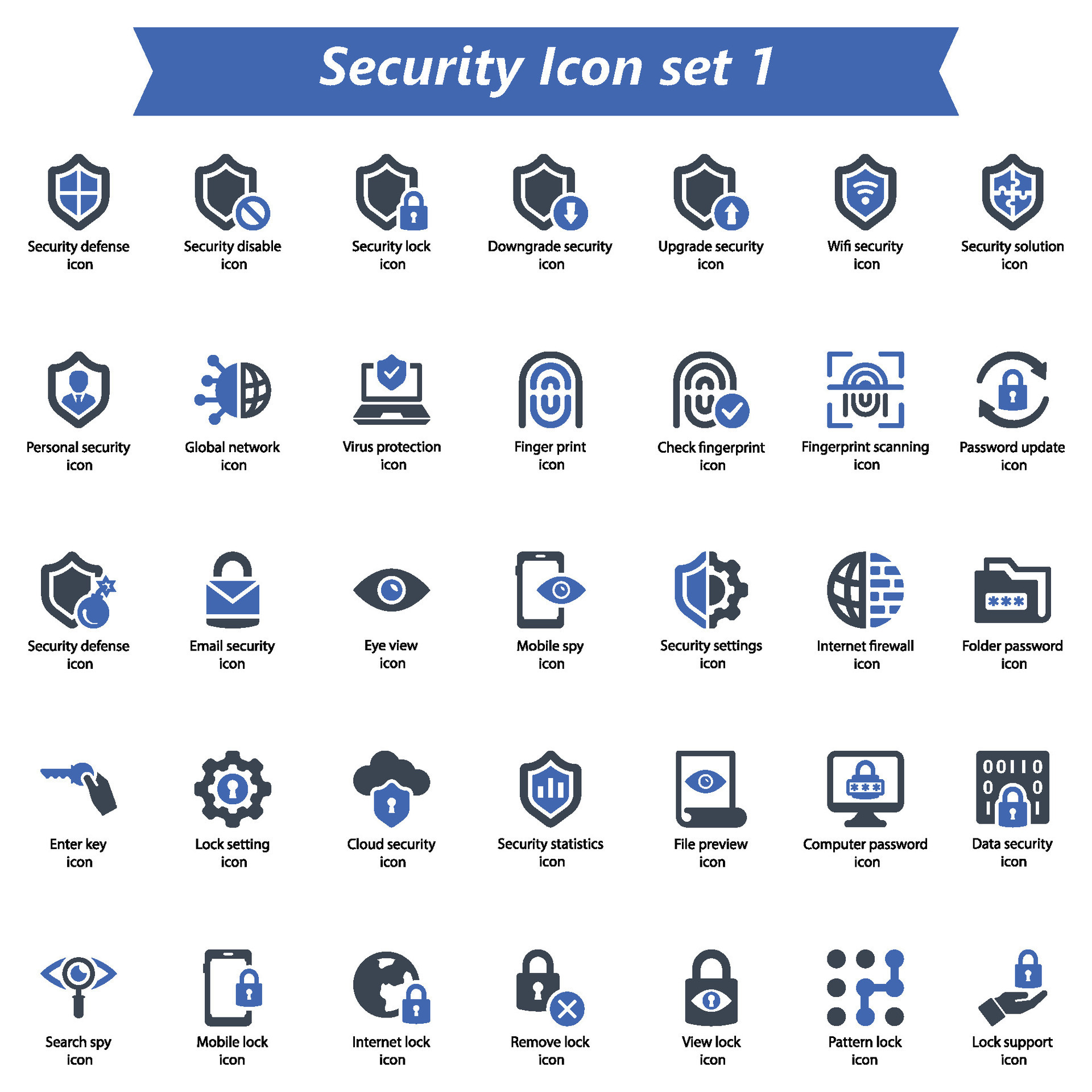 Security Icon Set 1 34965607 Vector Art at Vecteezy