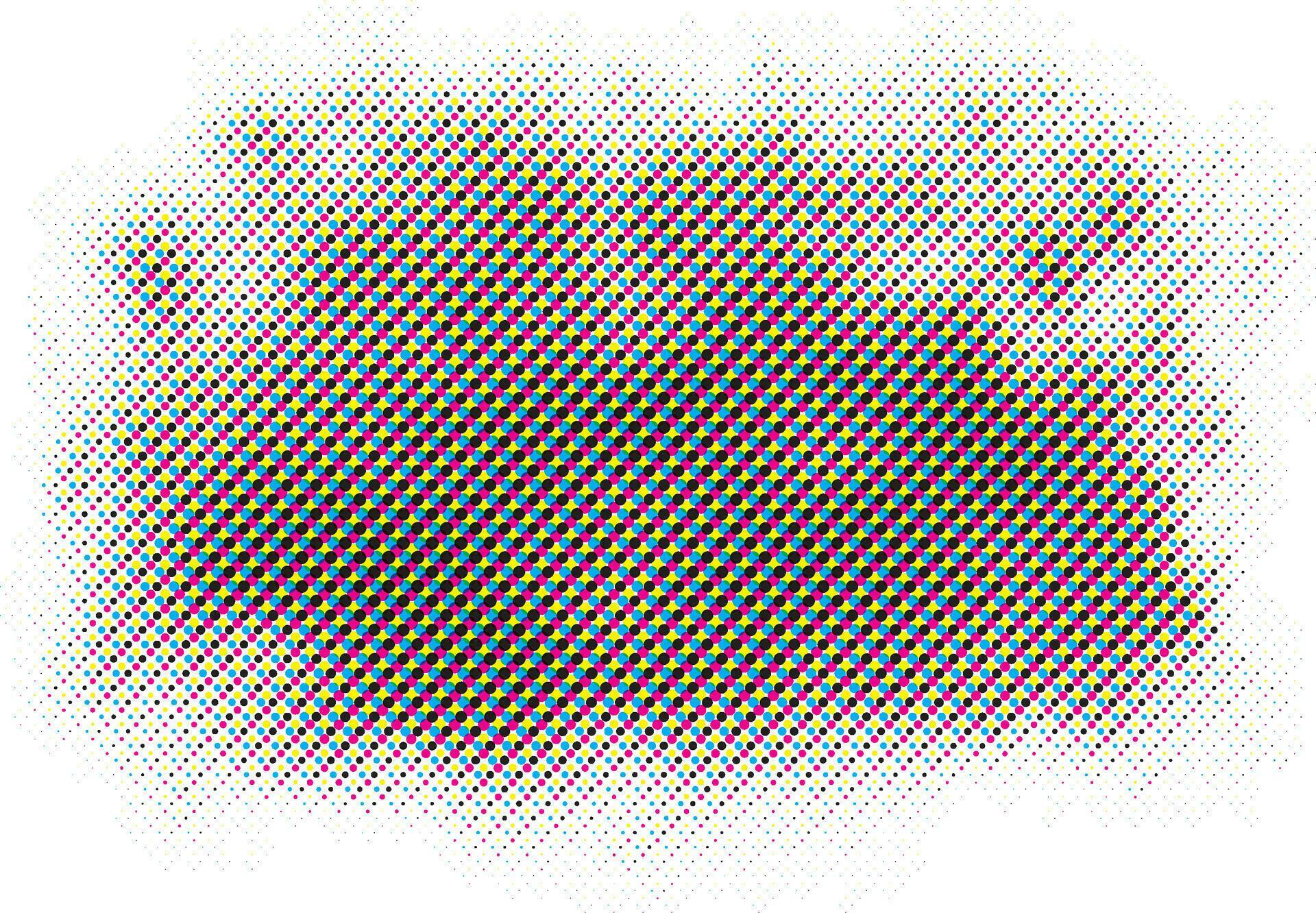 Cmyk Halftone Dots Effect Halftone Effect Vector Pattern Circle Dots Isolated On The White