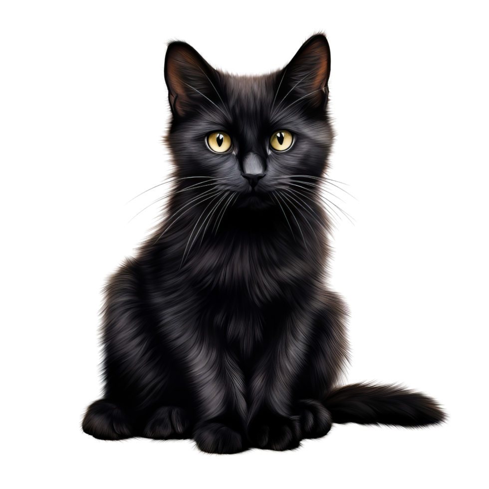 AI generated Black cat clip art 34969499 PNG