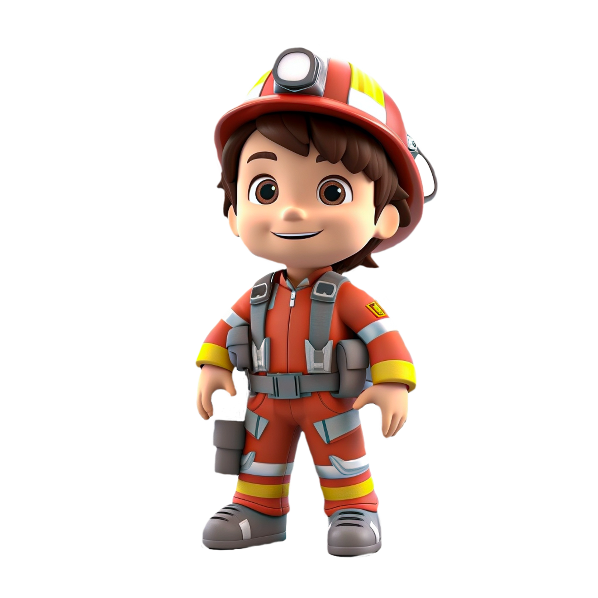 AI generated 3d firefighter isolated on isolated transparent background ...