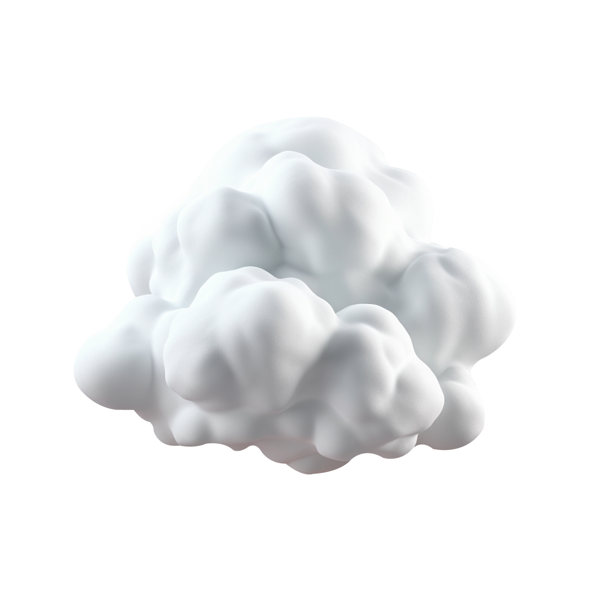 AI generated 3d cloud computing concept on isolated transparent ...