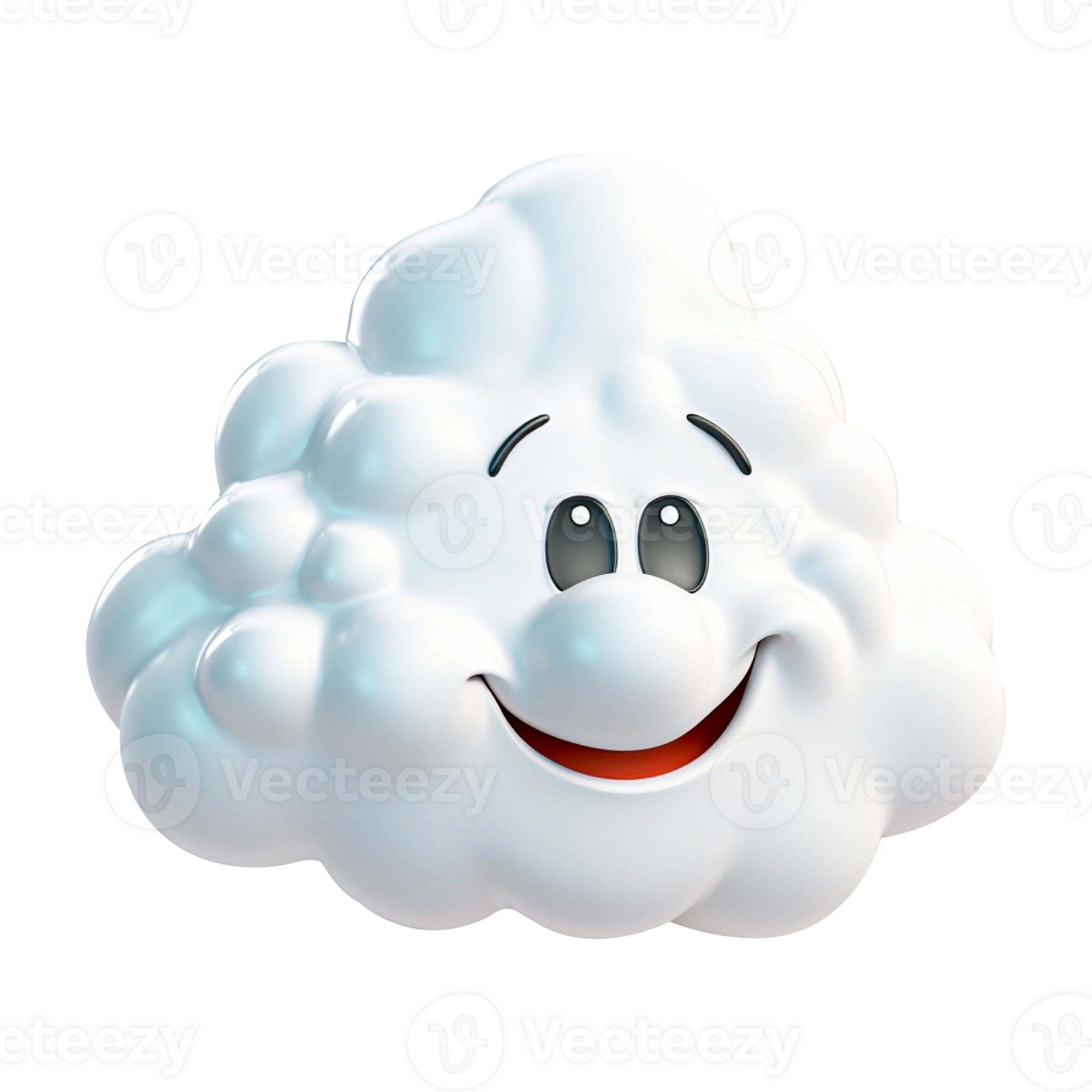 AI generated 3d cloud computing concept on isolated transparent ...