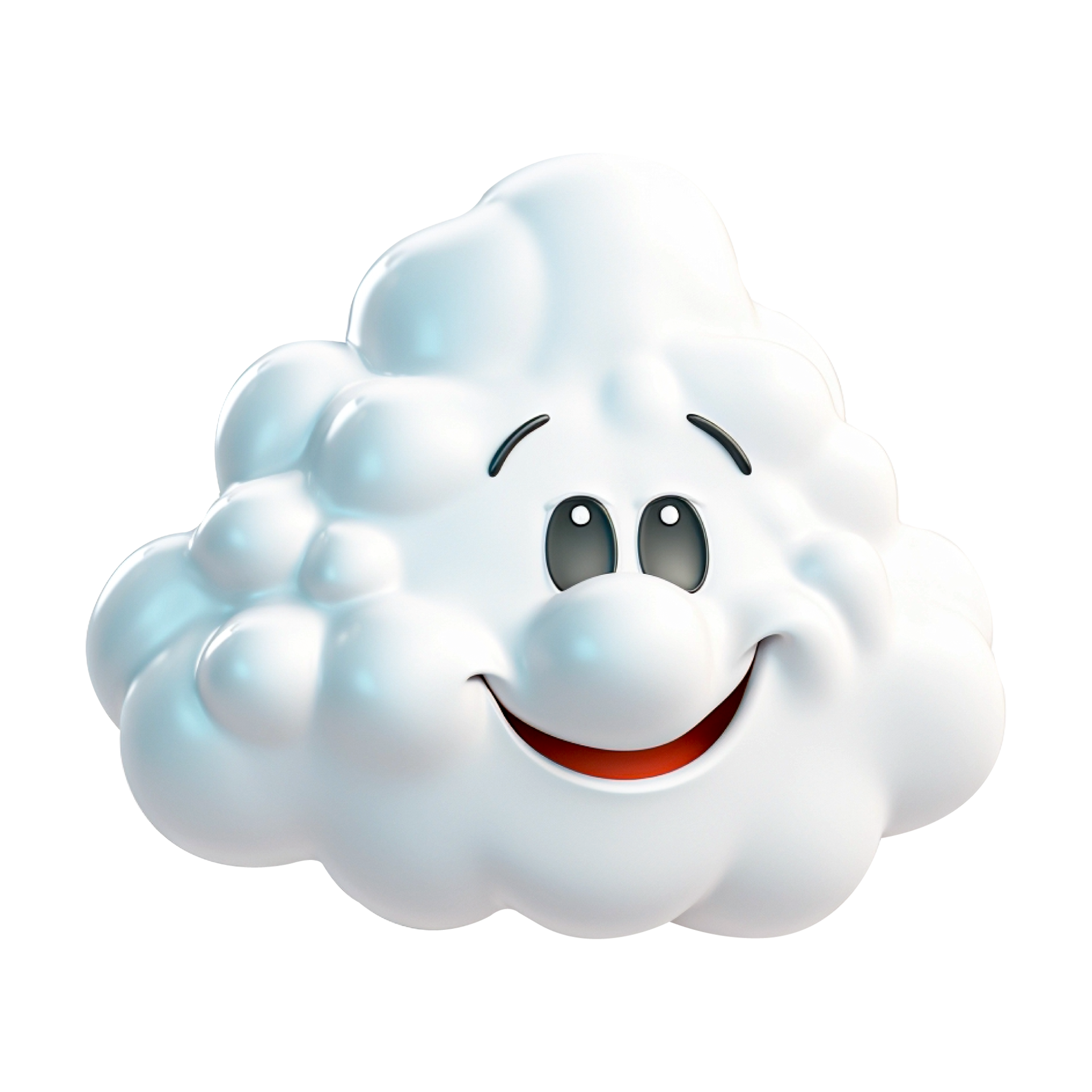 AI generated 3d cloud computing concept on isolated transparent ...