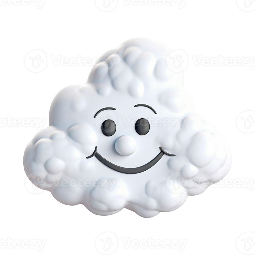 AI generated 3d cloud computing concept on isolated transparent ...