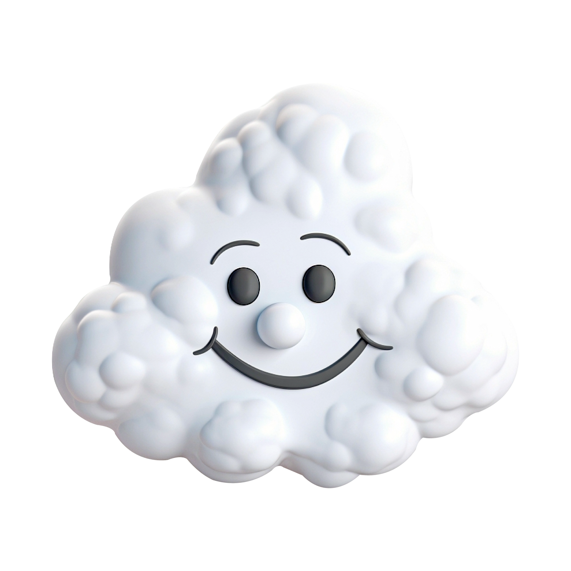 AI generated 3d cloud computing concept on isolated transparent ...