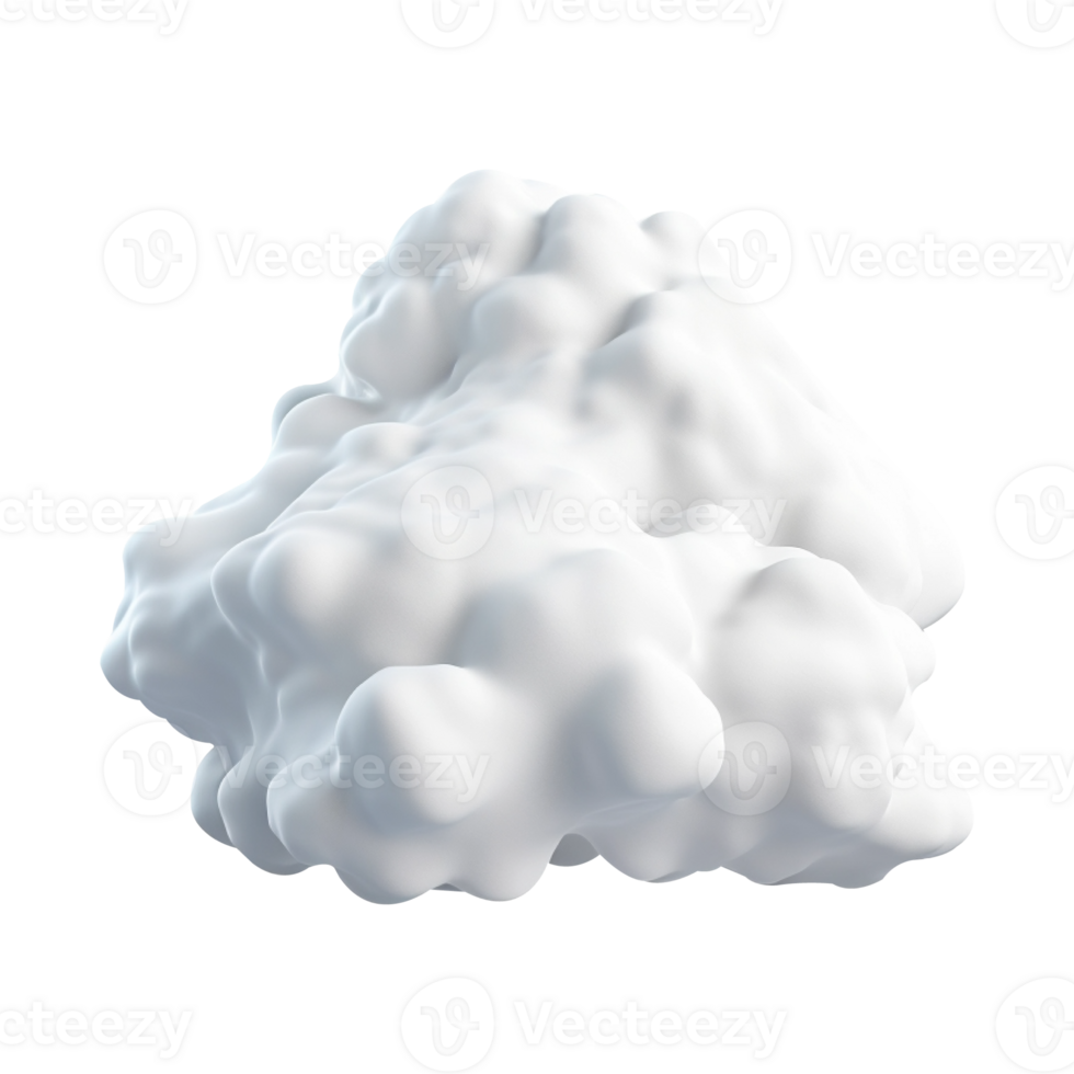 AI generated 3d cloud computing concept on isolated transparent ...