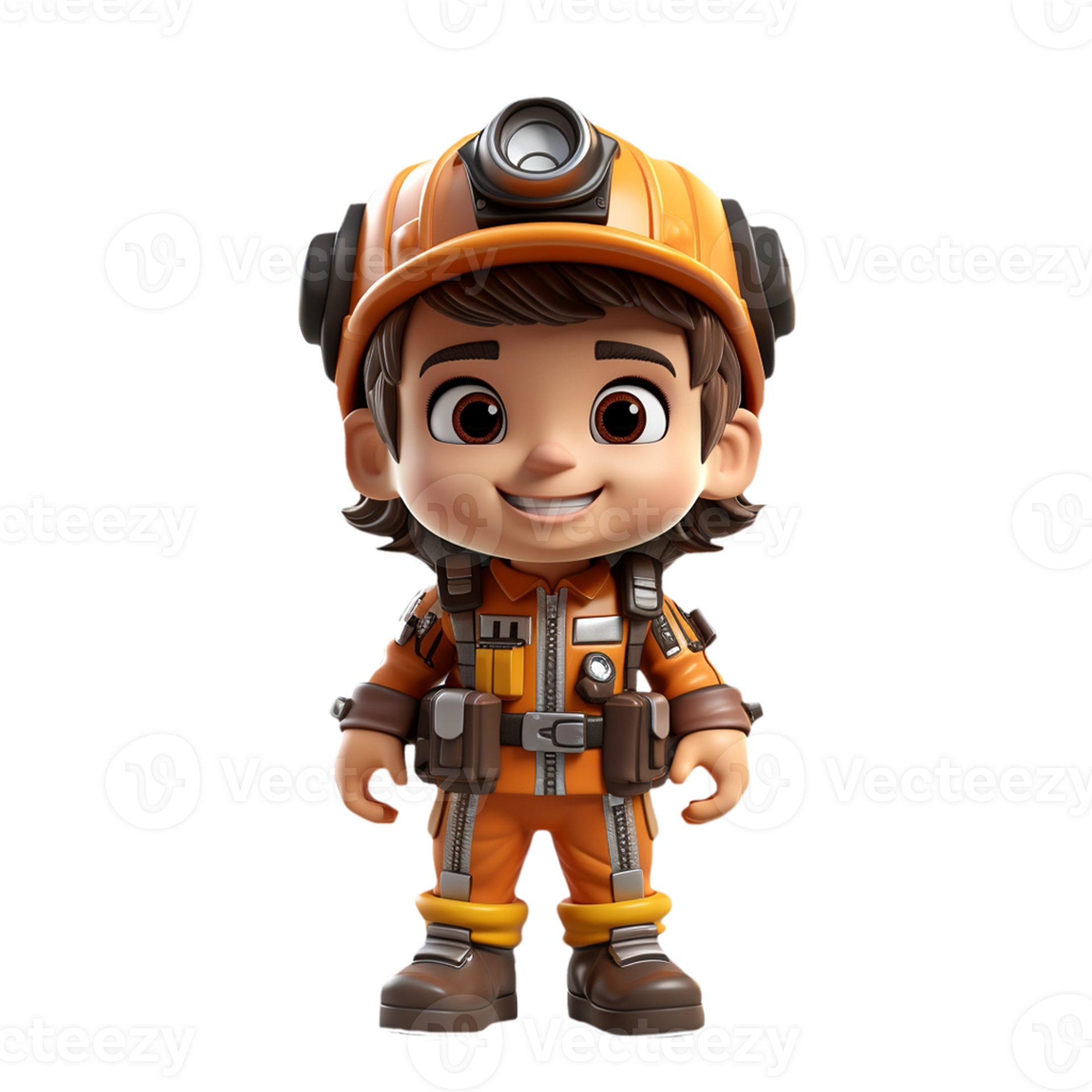 AI generated 3d firefighter isolated on isolated transparent background ...