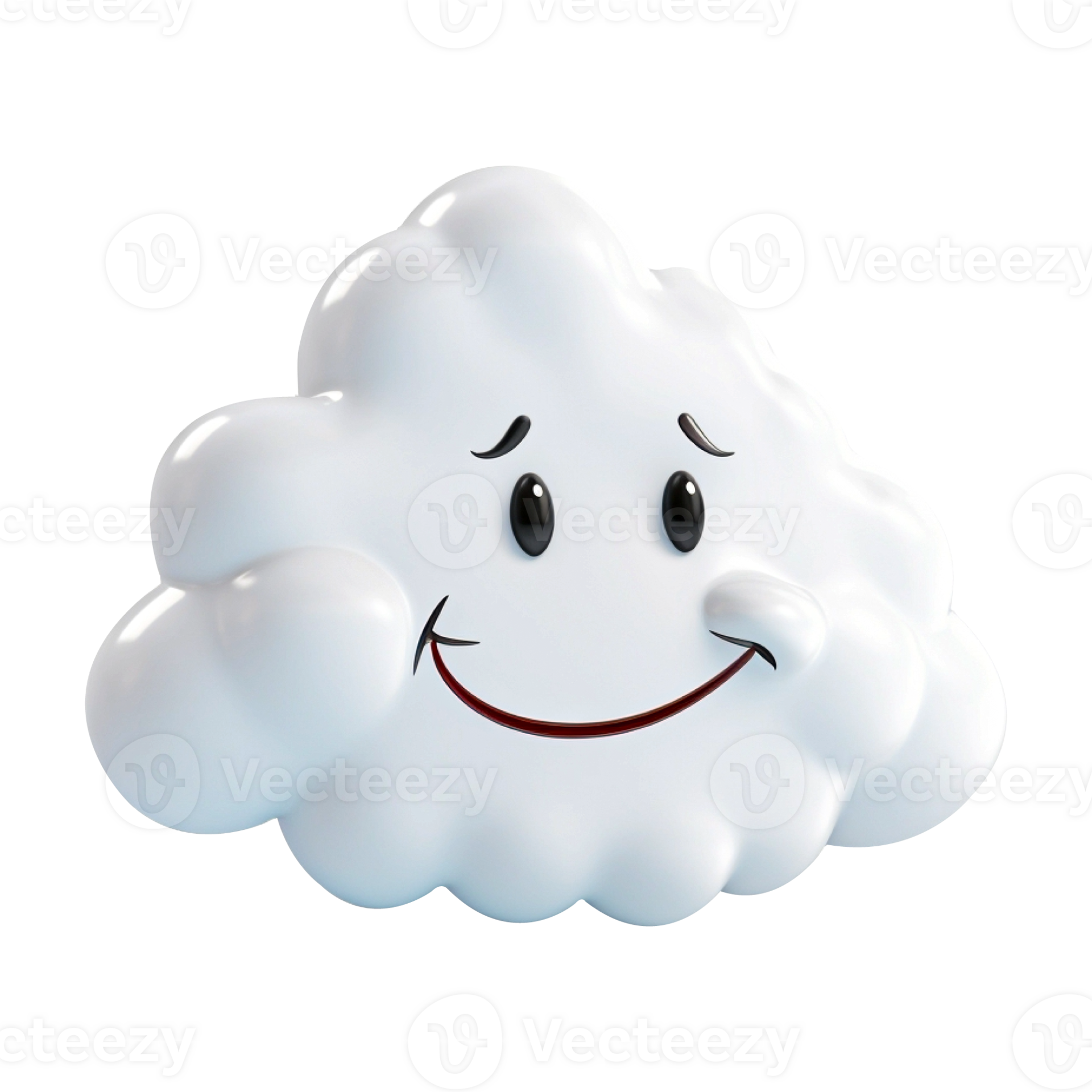 AI generated 3d cloud computing concept on isolated transparent ...