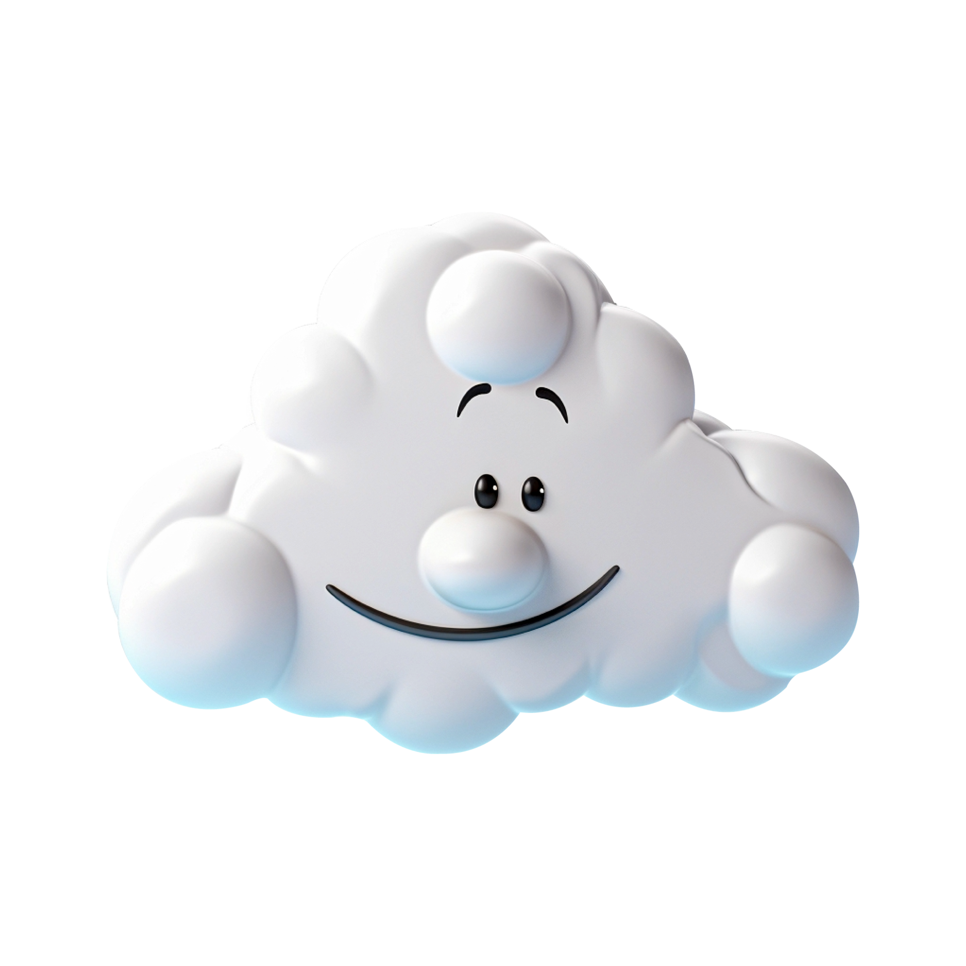 AI generated 3d cloud computing concept on isolated transparent ...