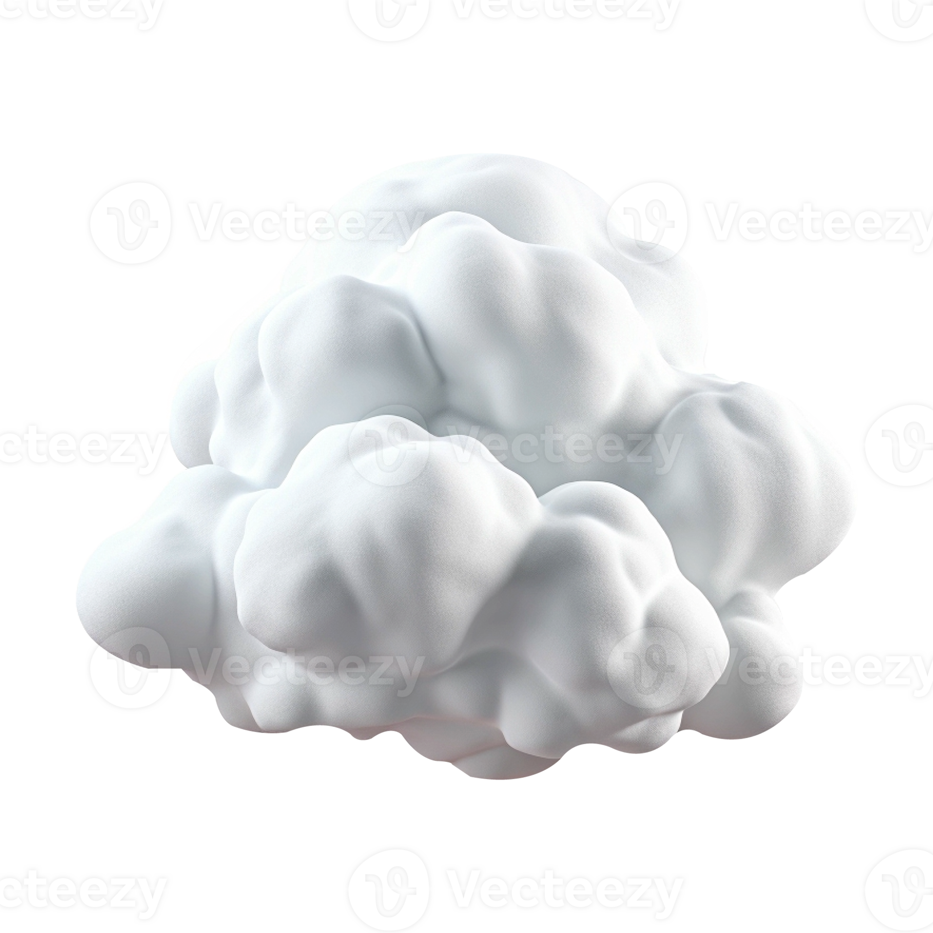 AI generated 3d cloud computing concept on isolated transparent ...