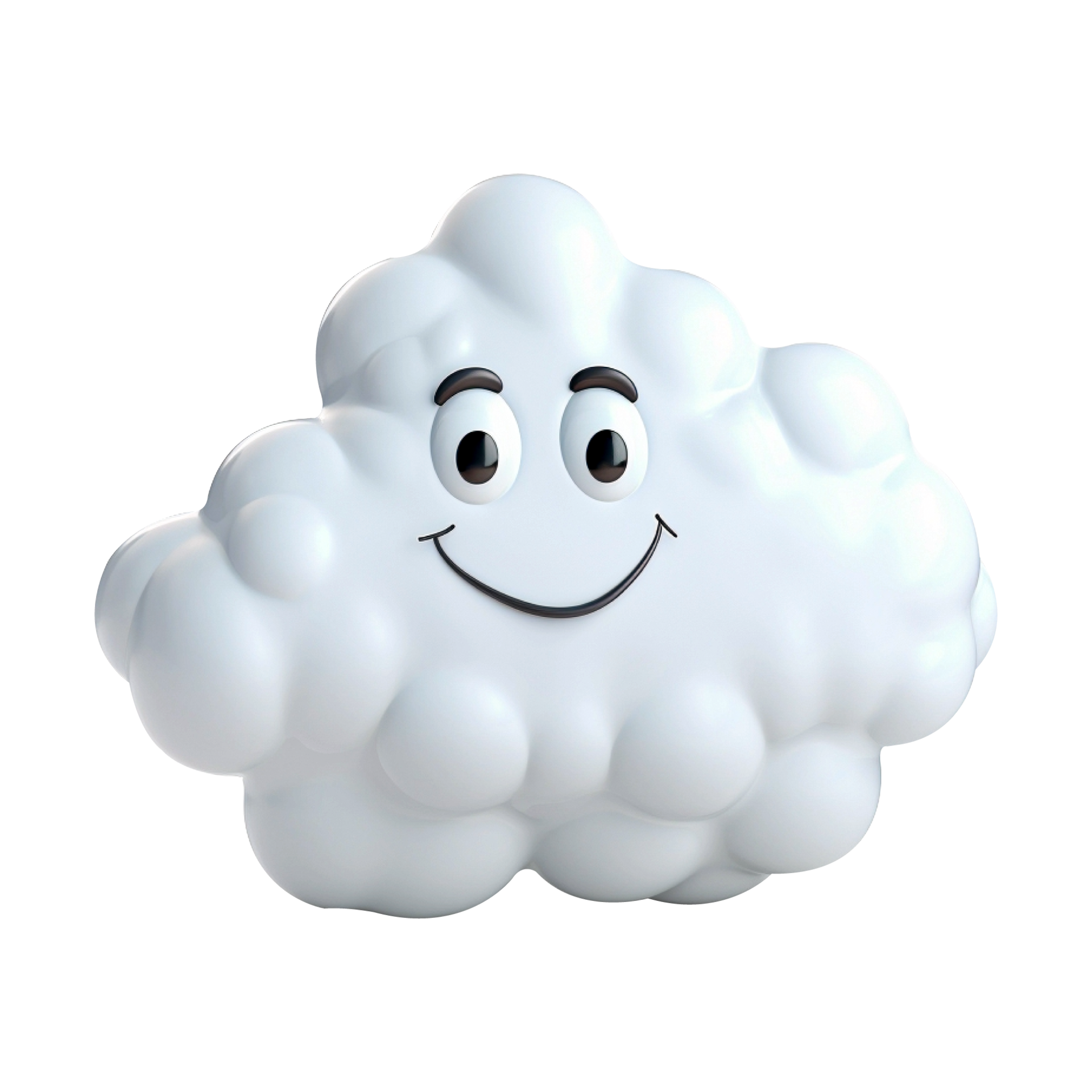 AI generated 3d cloud computing concept on isolated transparent ...