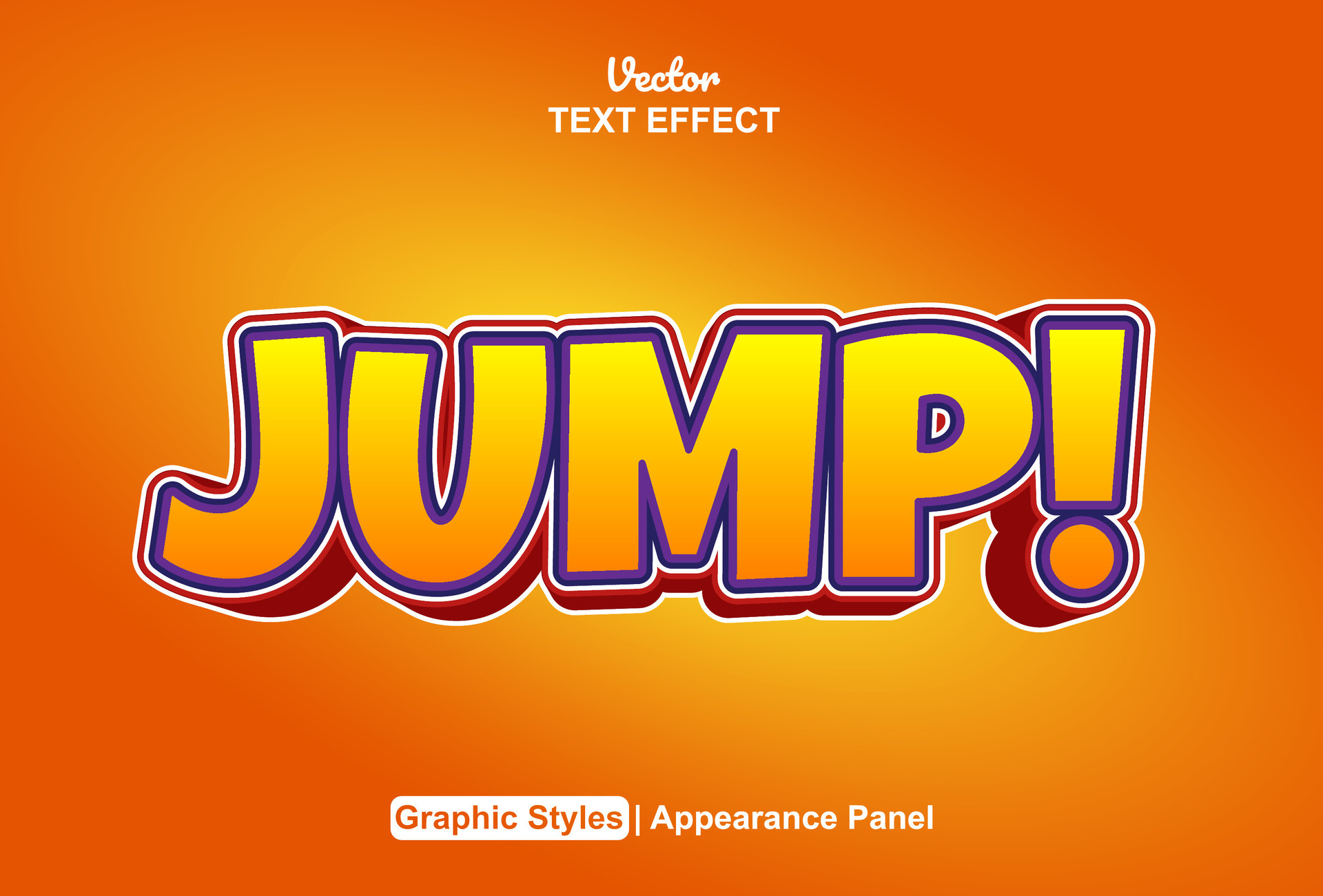 Jump text effect with orange graphic style can be edited. 34972007 Vector Art at Vecteezy