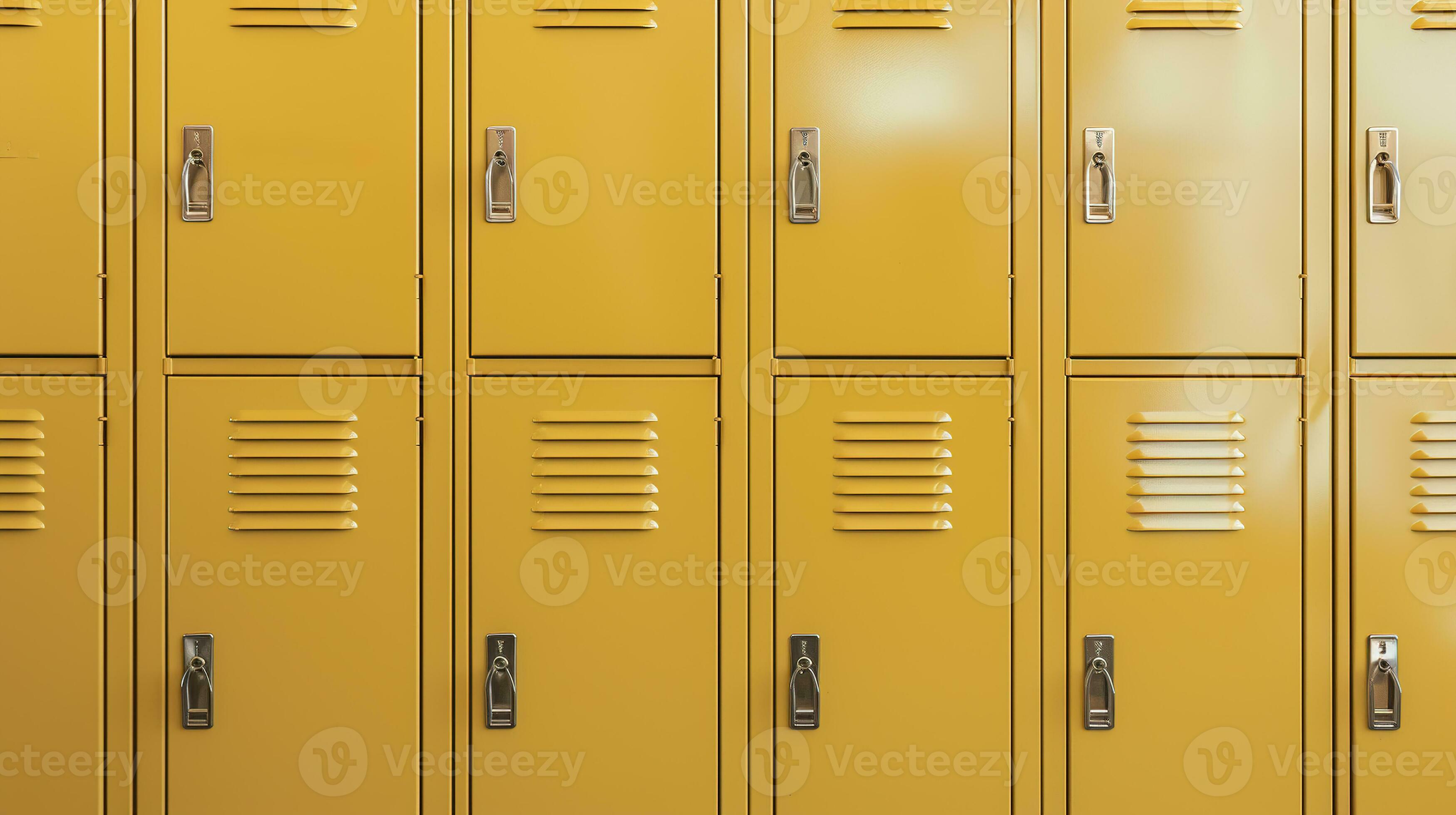 AI generated Generative AI, Row of high school lockers in the hallway ...