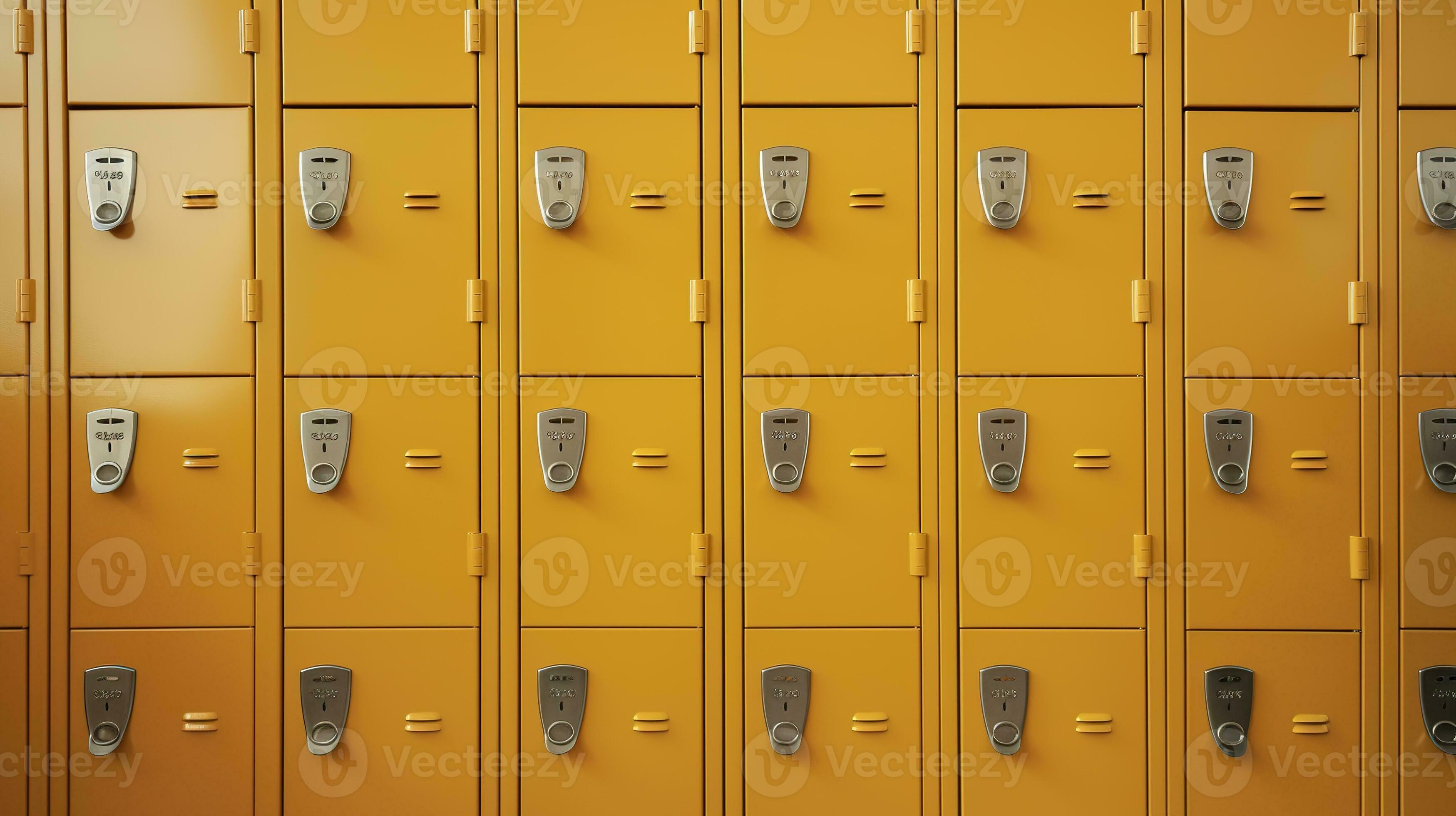 AI generated Generative AI, Row of high school lockers in the hallway ...