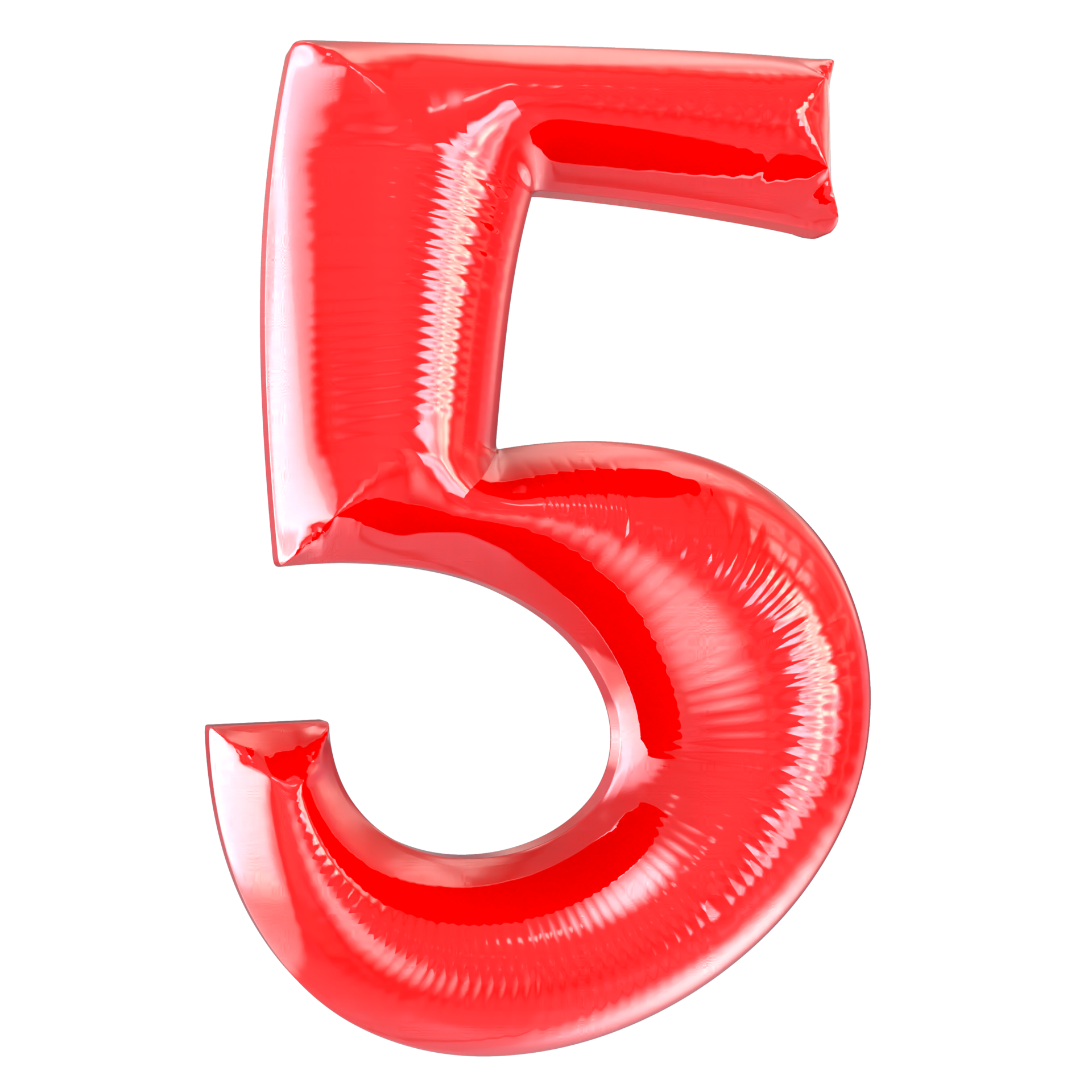 Balloon 5 Number Red 3D 34973087 PNG