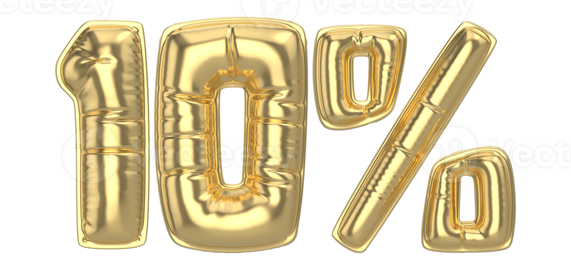 10 Percent Gold 3d Number 34973194 Png