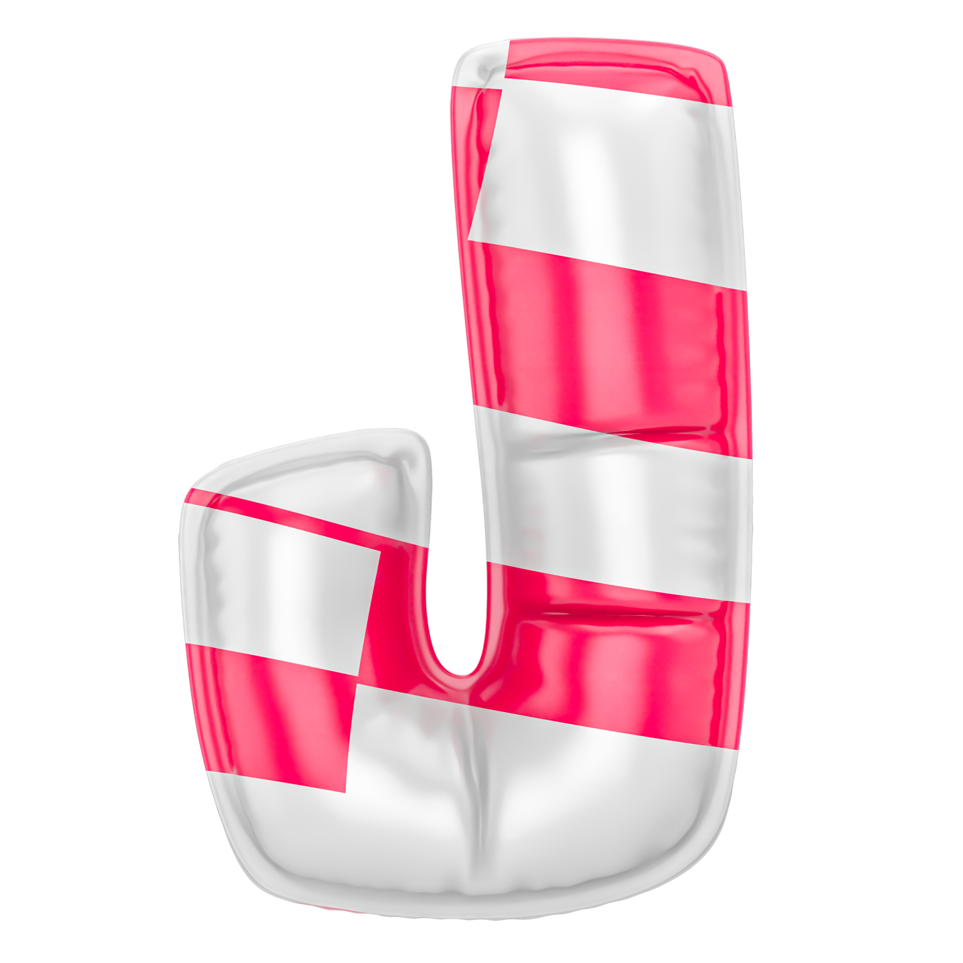 Balloon J Font Pink With White 3D Render 34973204 PNG