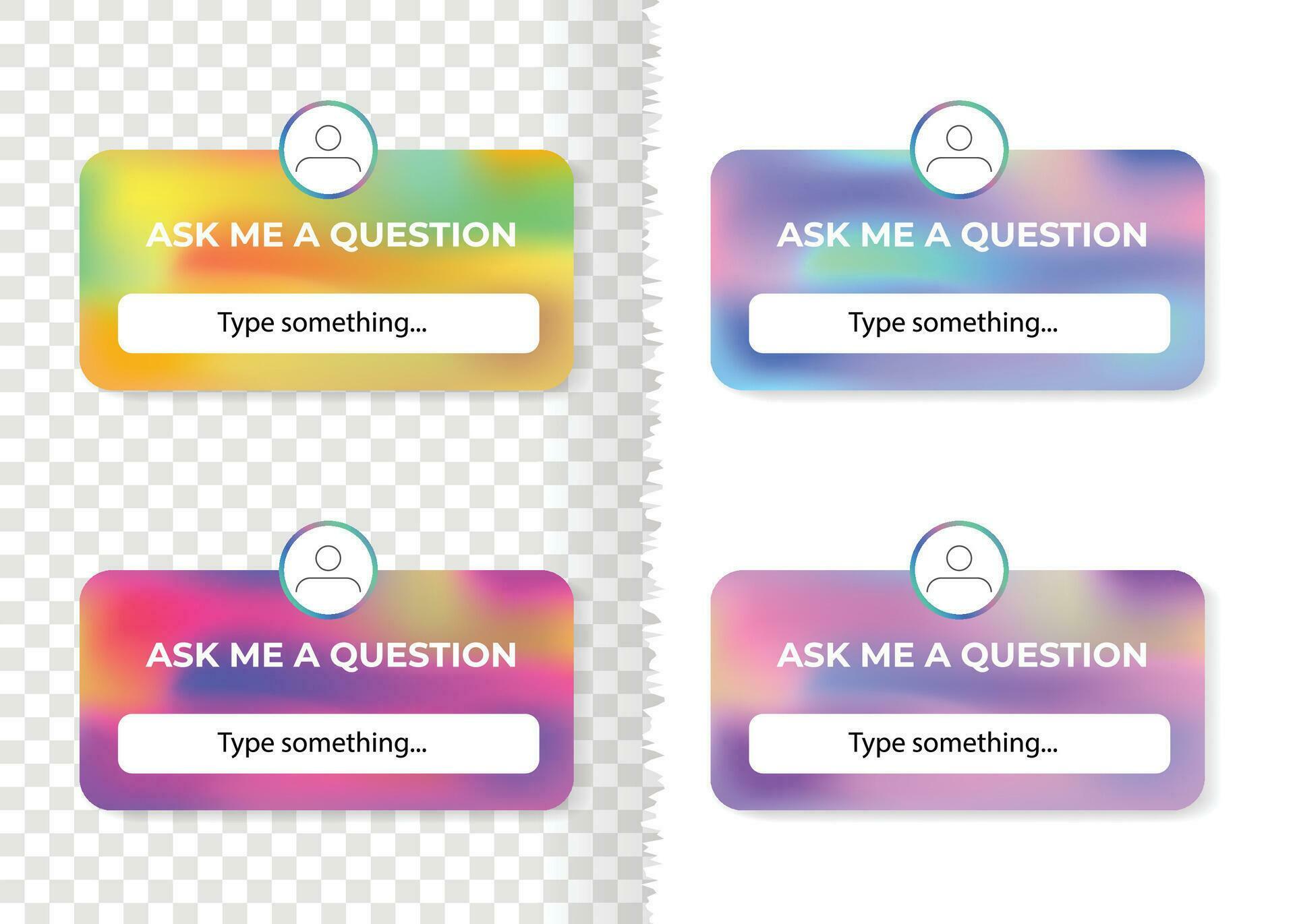 Ask me a question social media sticker, set of user interface question ...