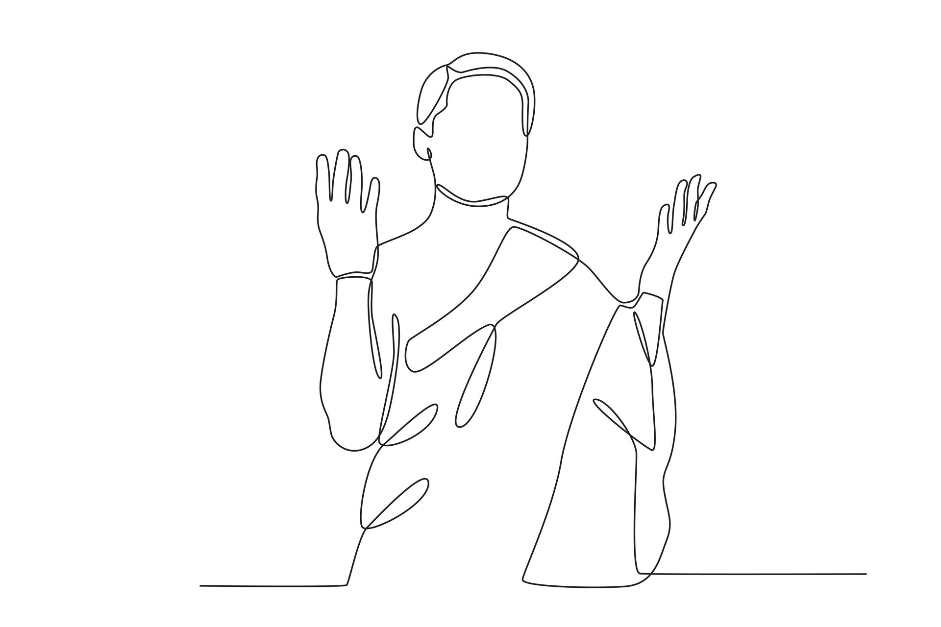 A Man Raised His Hands In Prayer 34975166 Vector Art At Vecteezy